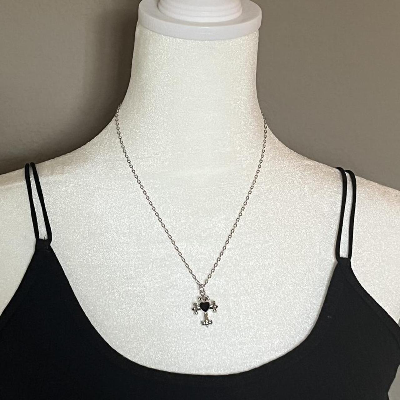 goth cross silver chain necklace !! handmade by me... - Depop goth cross silver chain necklace !! handmade by me... - Depop