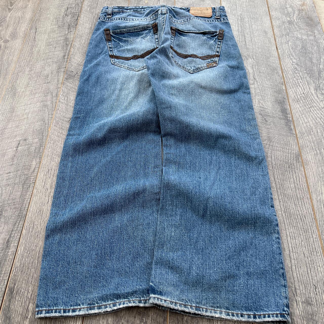 2000s Bootcut Distressed Baggy Jeans Leg opening... | Depop