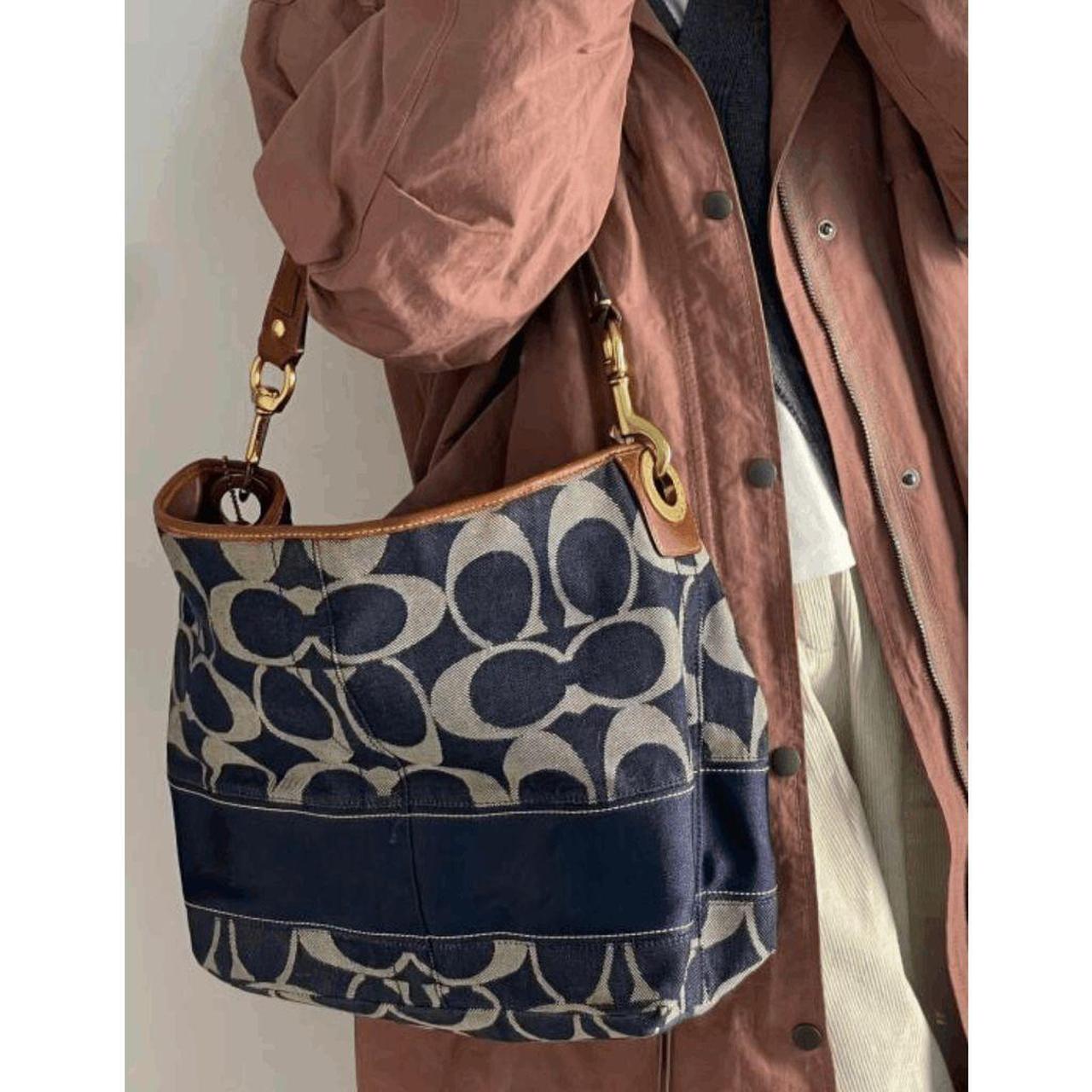 COACH VINTAGE LIMITED EDITION DENIM SIGNATURE STRIPE... - Depop