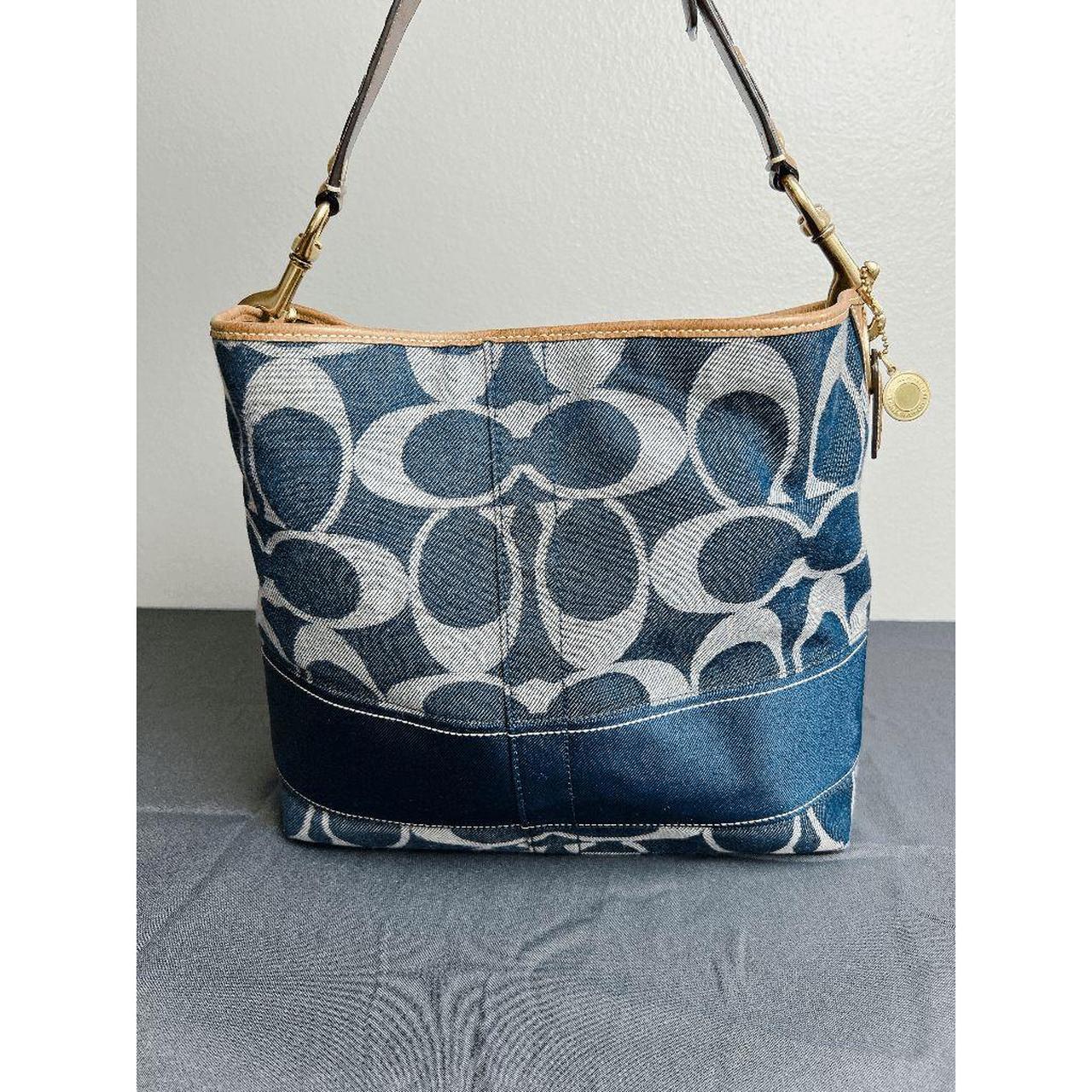 COACH VINTAGE LIMITED EDITION DENIM SIGNATURE STRIPE... - Depop