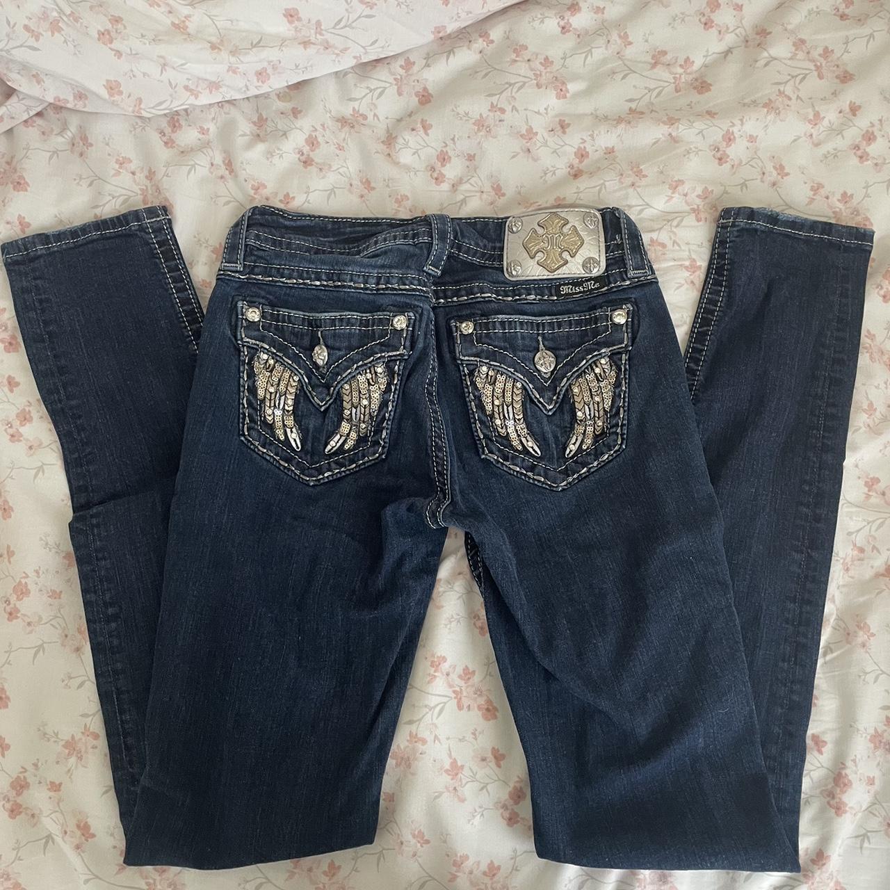 rare yellow tag angel wing miss me jeans ! style... - Depop