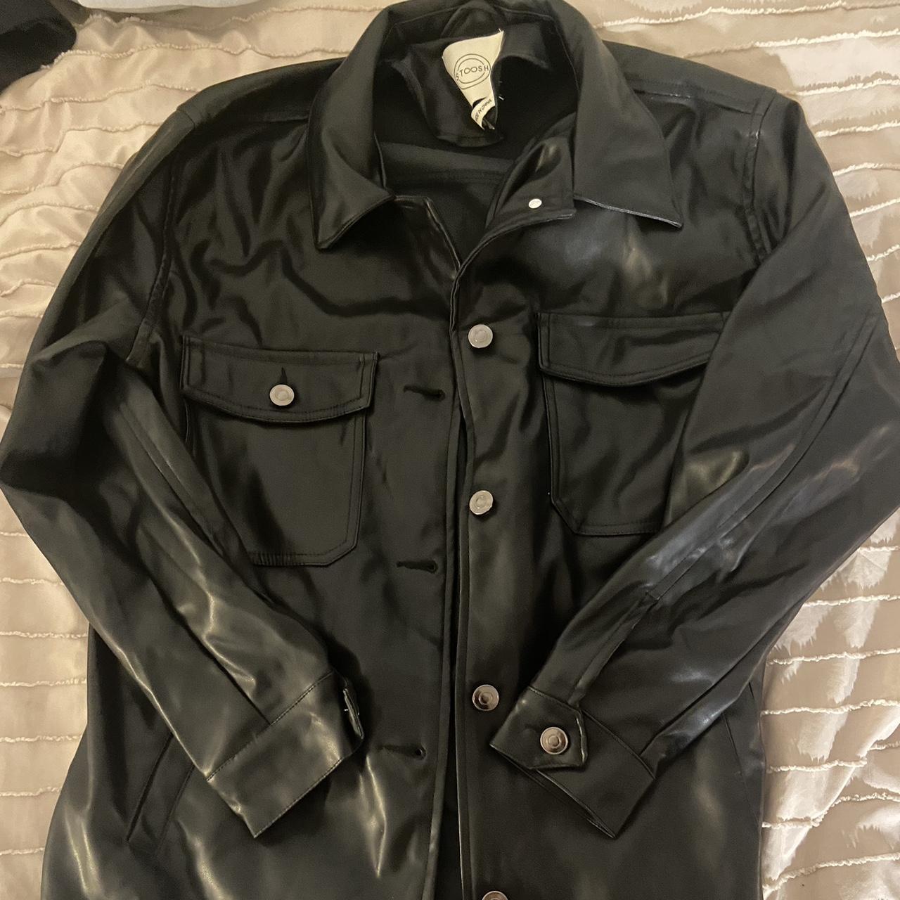 Fake leather jacket, size S #leatherjacket #leather... - Depop