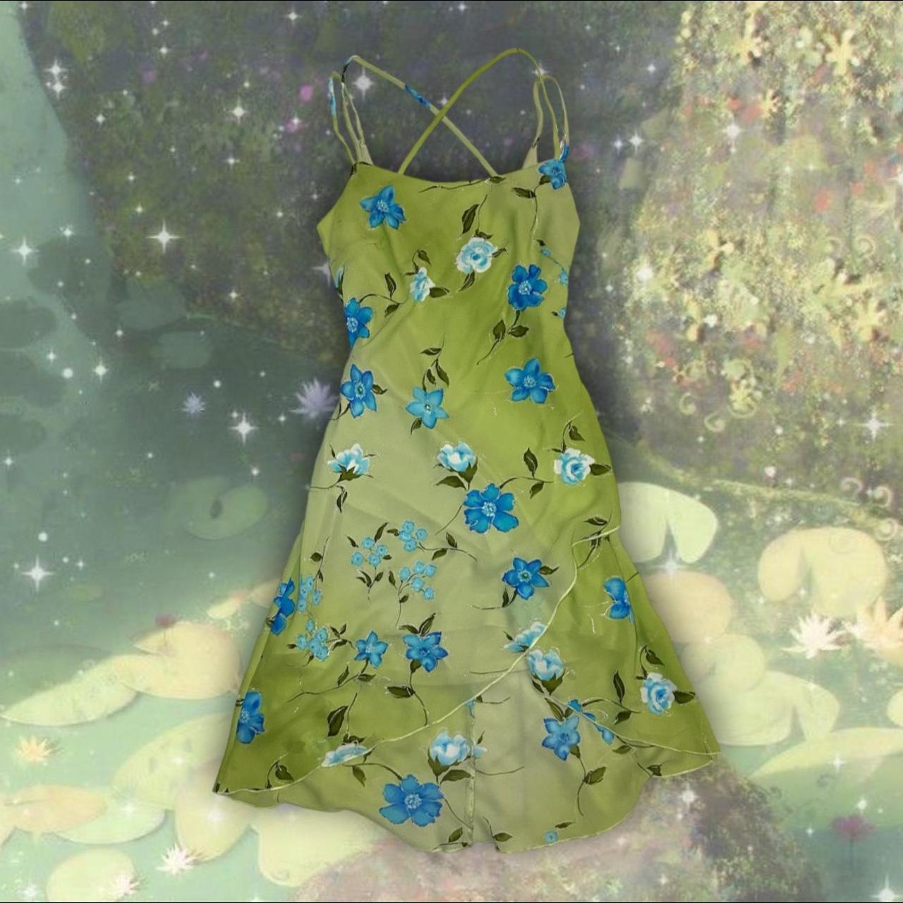 stepin' green floral dress 💚 SIZE 11/12 - Depop