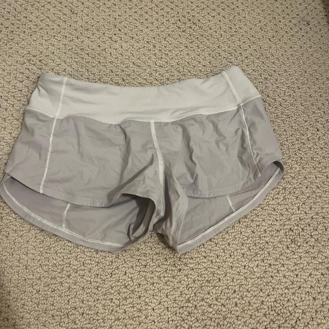 White speed up lululemon shorts Size 2 They’ve been... - Depop