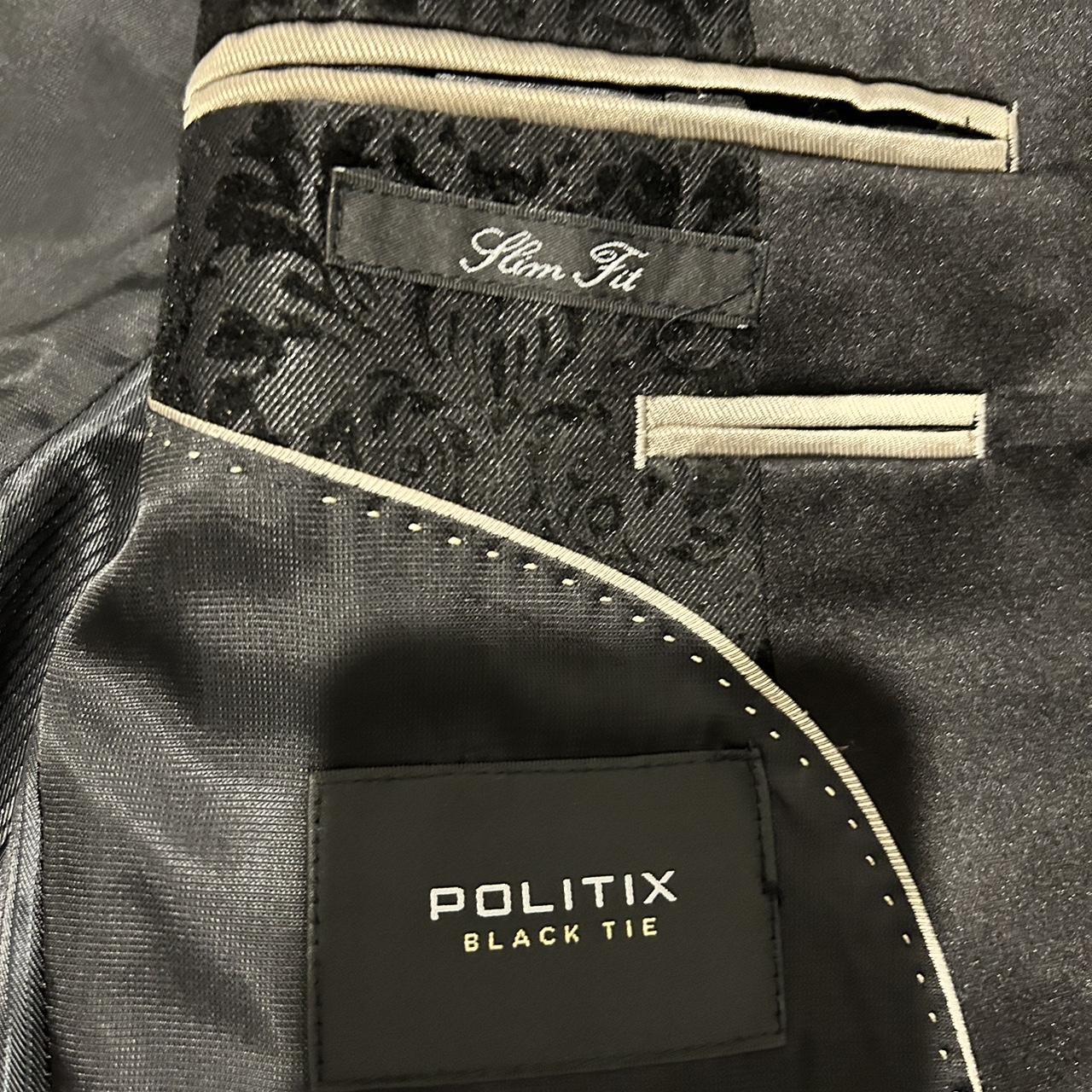 Politix black tie slim fit - worn once - Depop