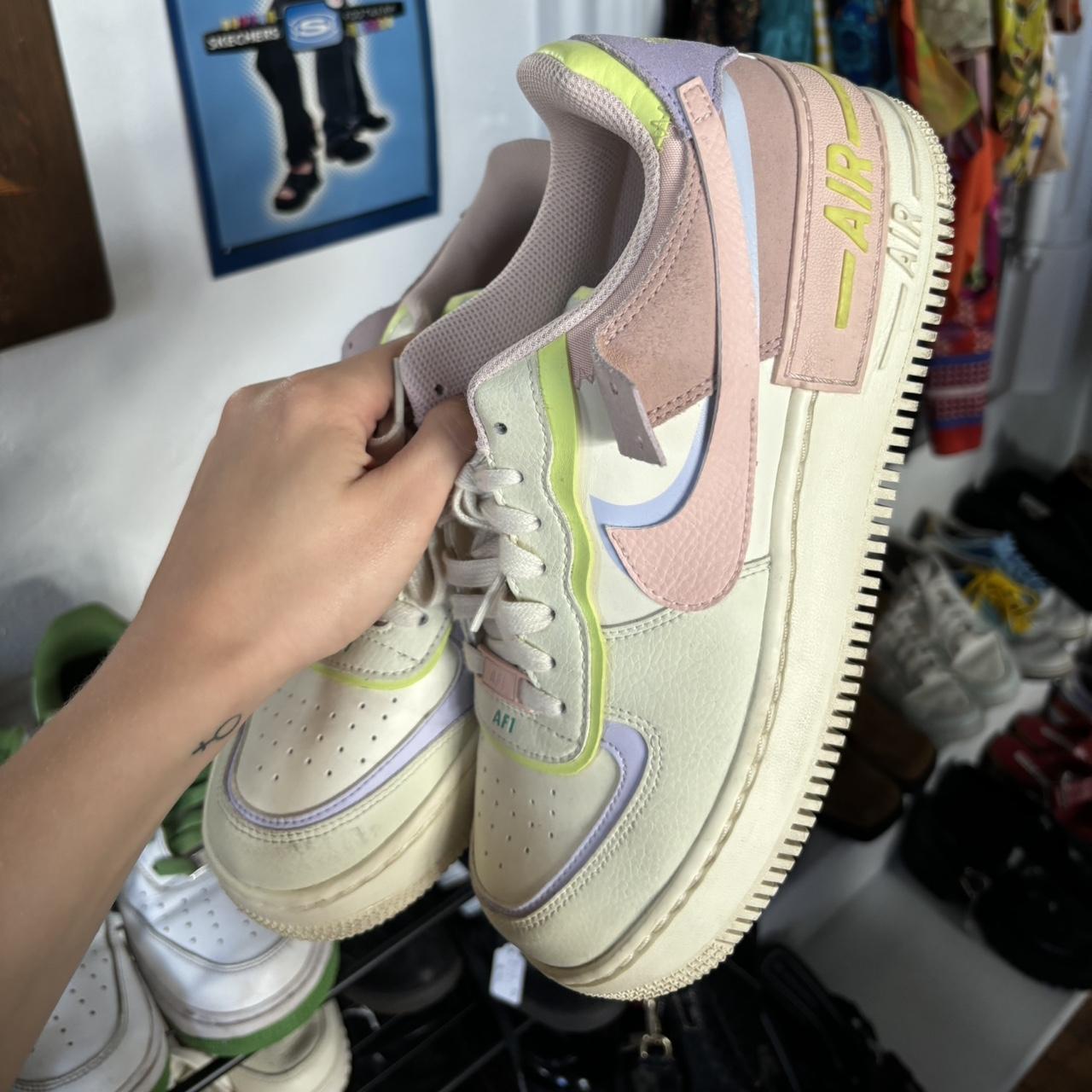 nike air force one platform pastel sneakers size 10... - Depop