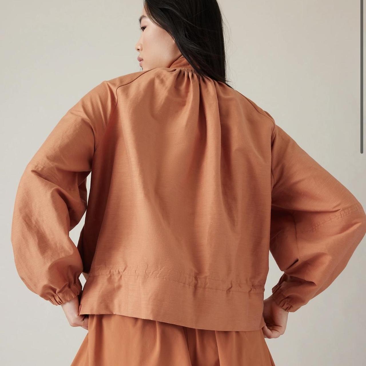 Orange linen bomber from Athleta’s collaboration... - Depop