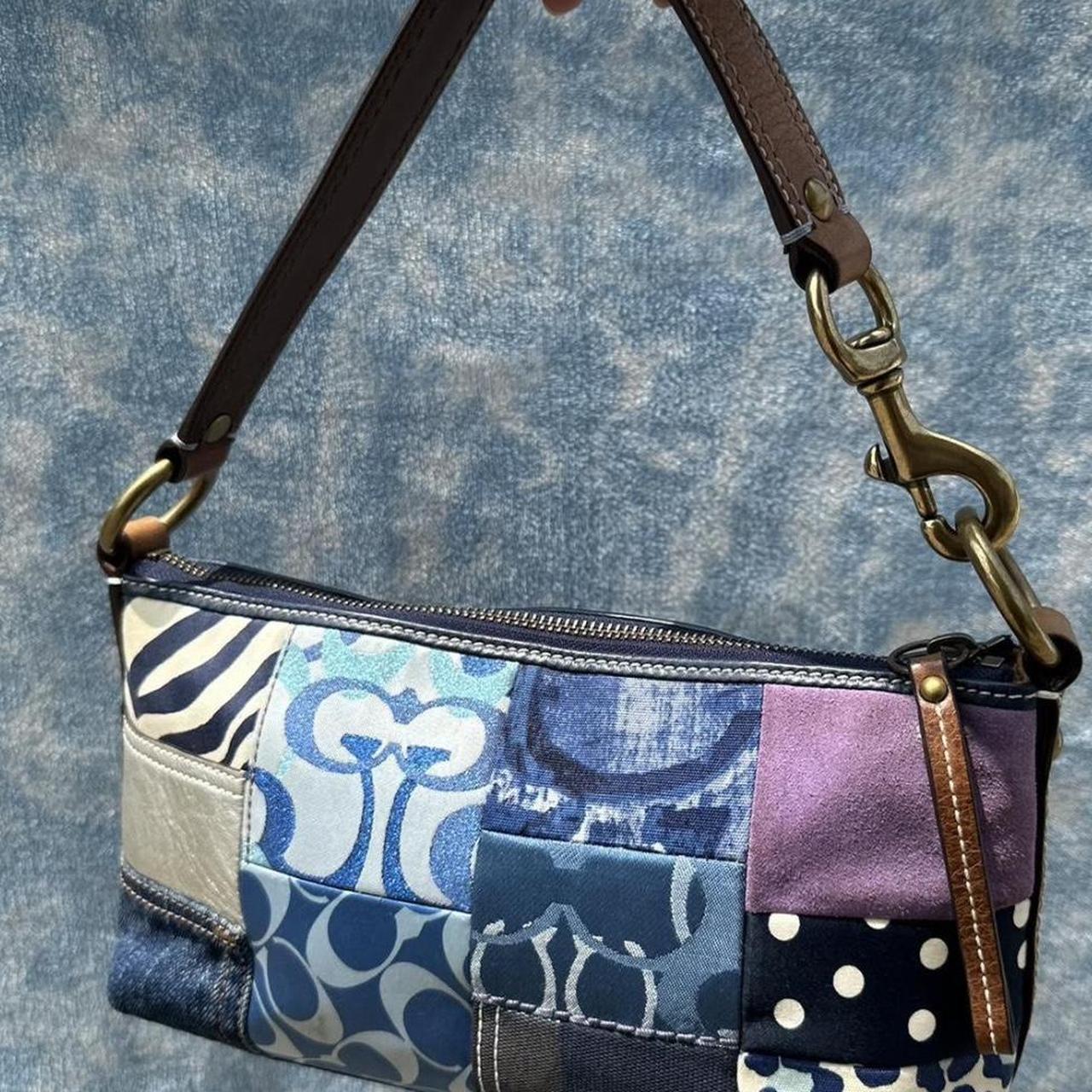 Denim/Patch Vintage Coach Purse ~ REPOP - Measures... - Depop