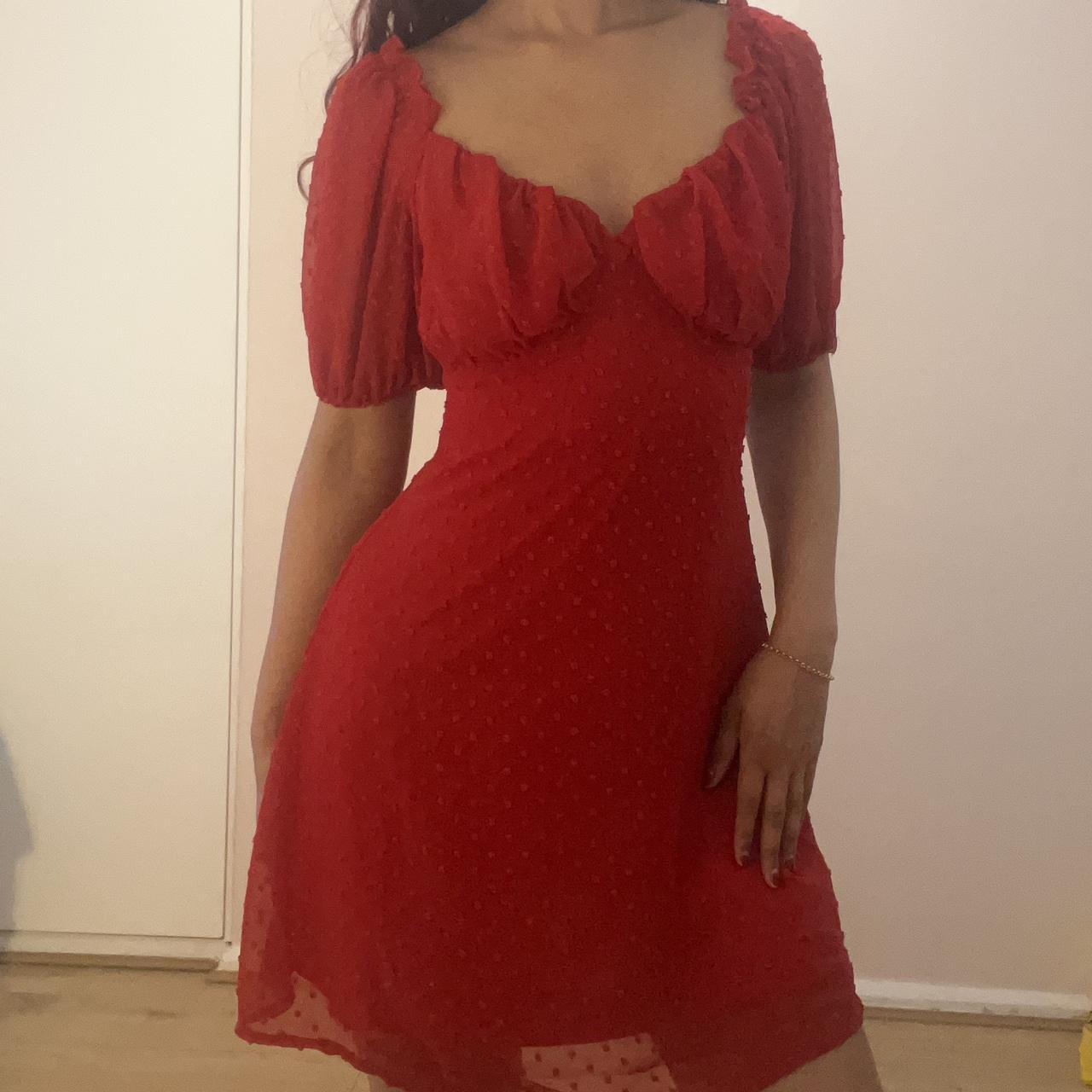 Red polka dot summer dress - pretty just not my... - Depop