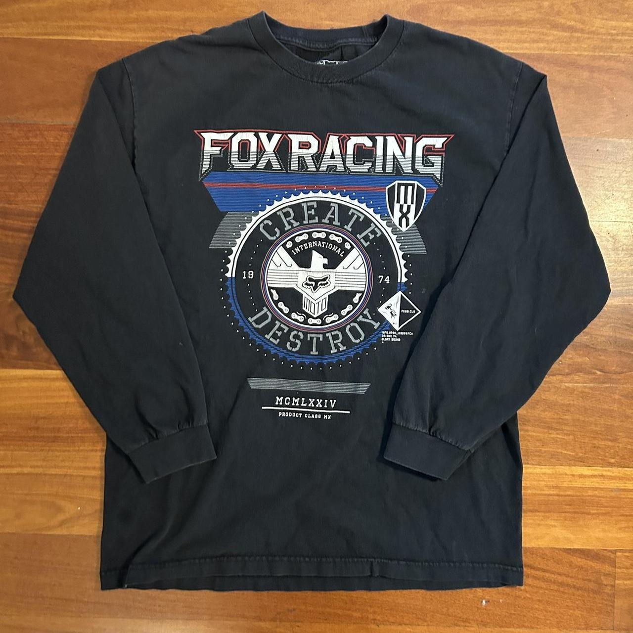 Y2K Fox Racing Shirt Details - Black Fox Racing... - Depop