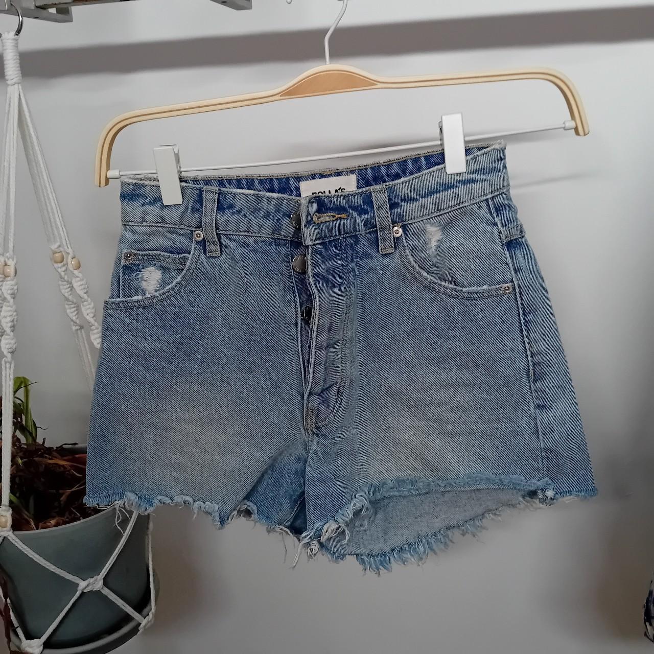 Rolla light blue denim short. Size 6 - Depop