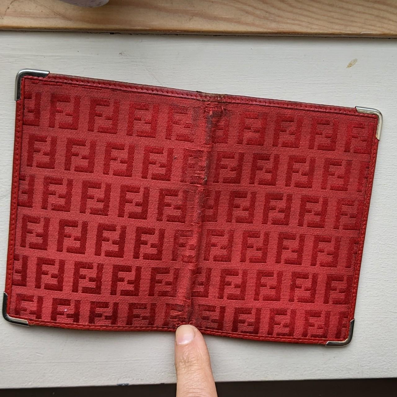 90s FENDI monogram wallet True vintage Fendi red... - Depop