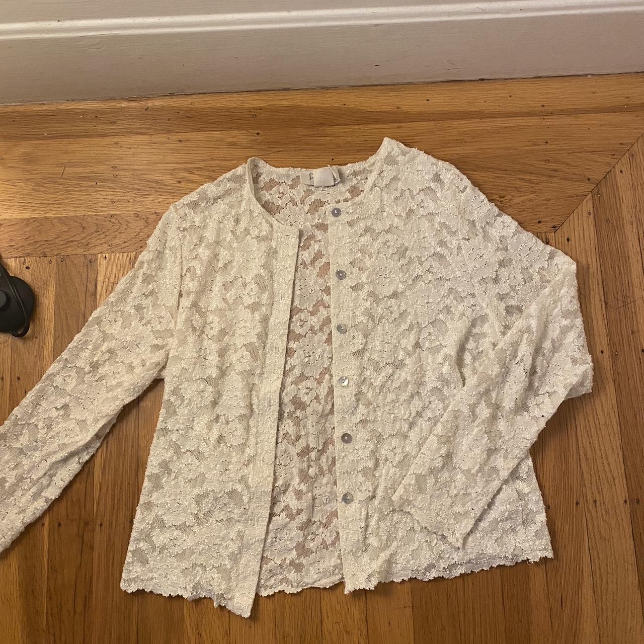 The perfect lace cardigan! Super cute layered over... - Depop