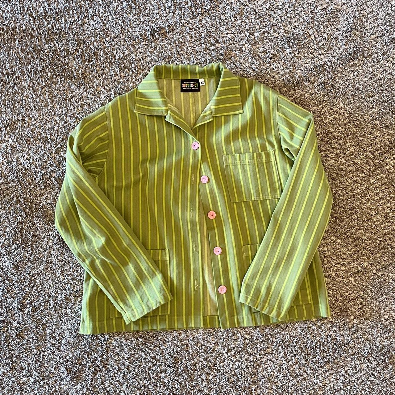 Big Bud Press Women's Green and Pink Jacket | Depop