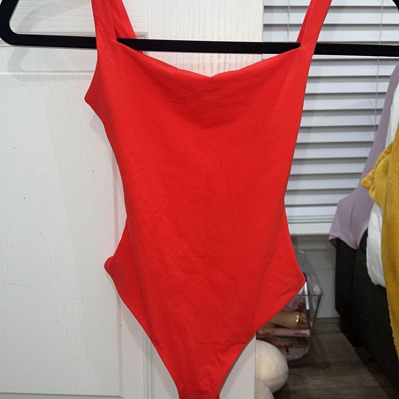 SKIMS red bodysuit holiday collection material-... - Depop