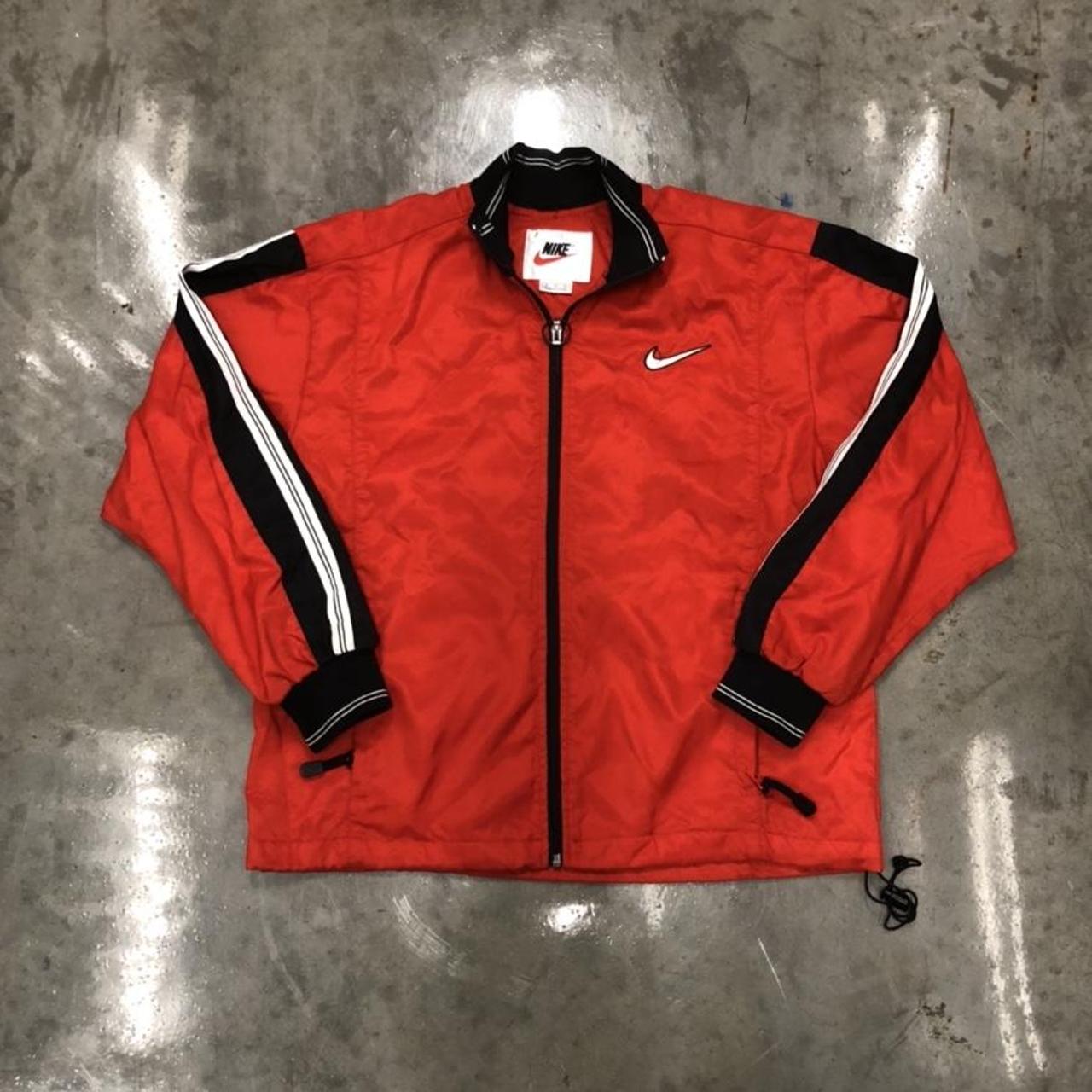 vintage 90’s red nike jacket •size: M •condition:... - Depop