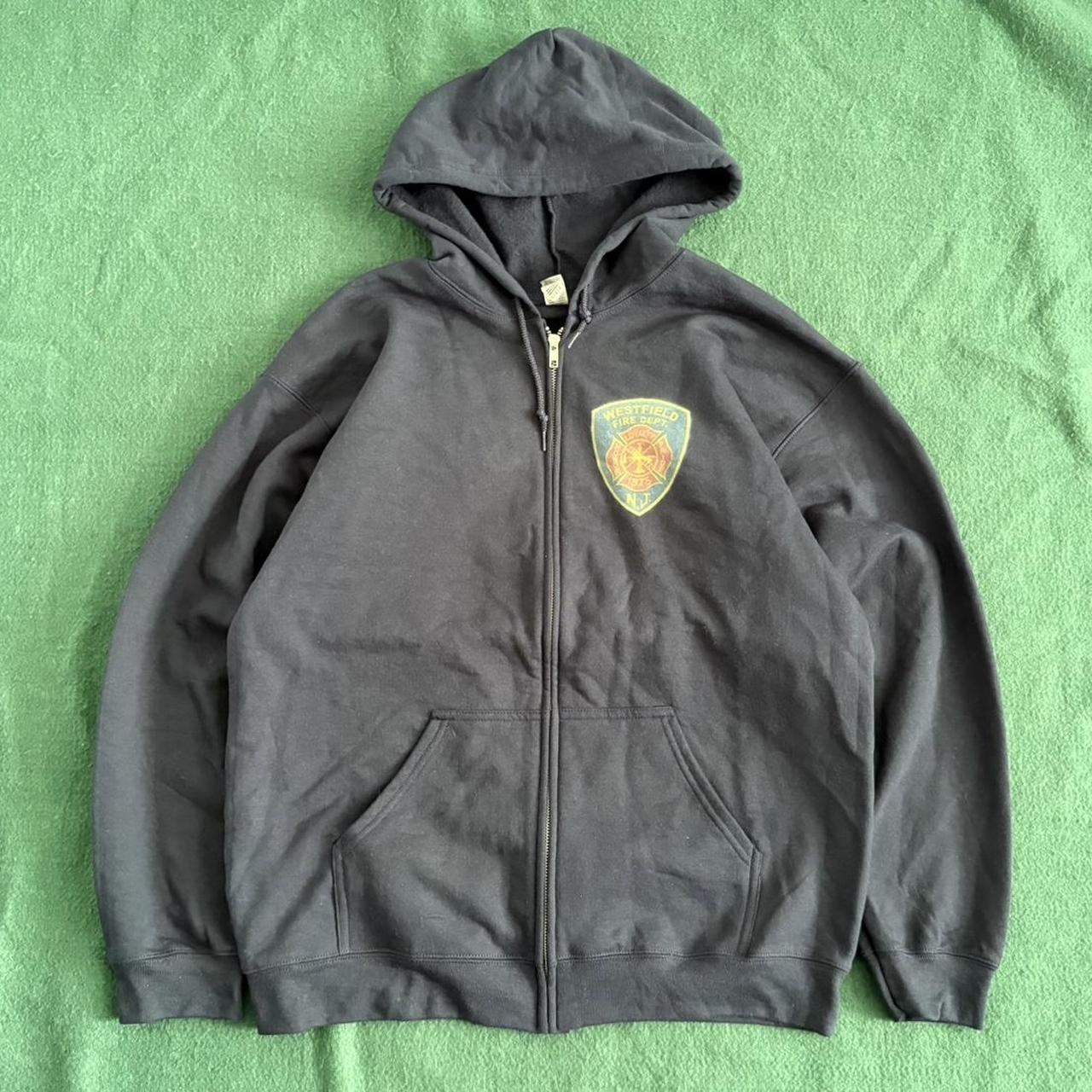 westfield Fire Department navy zip-up hoodie •size... | Depop