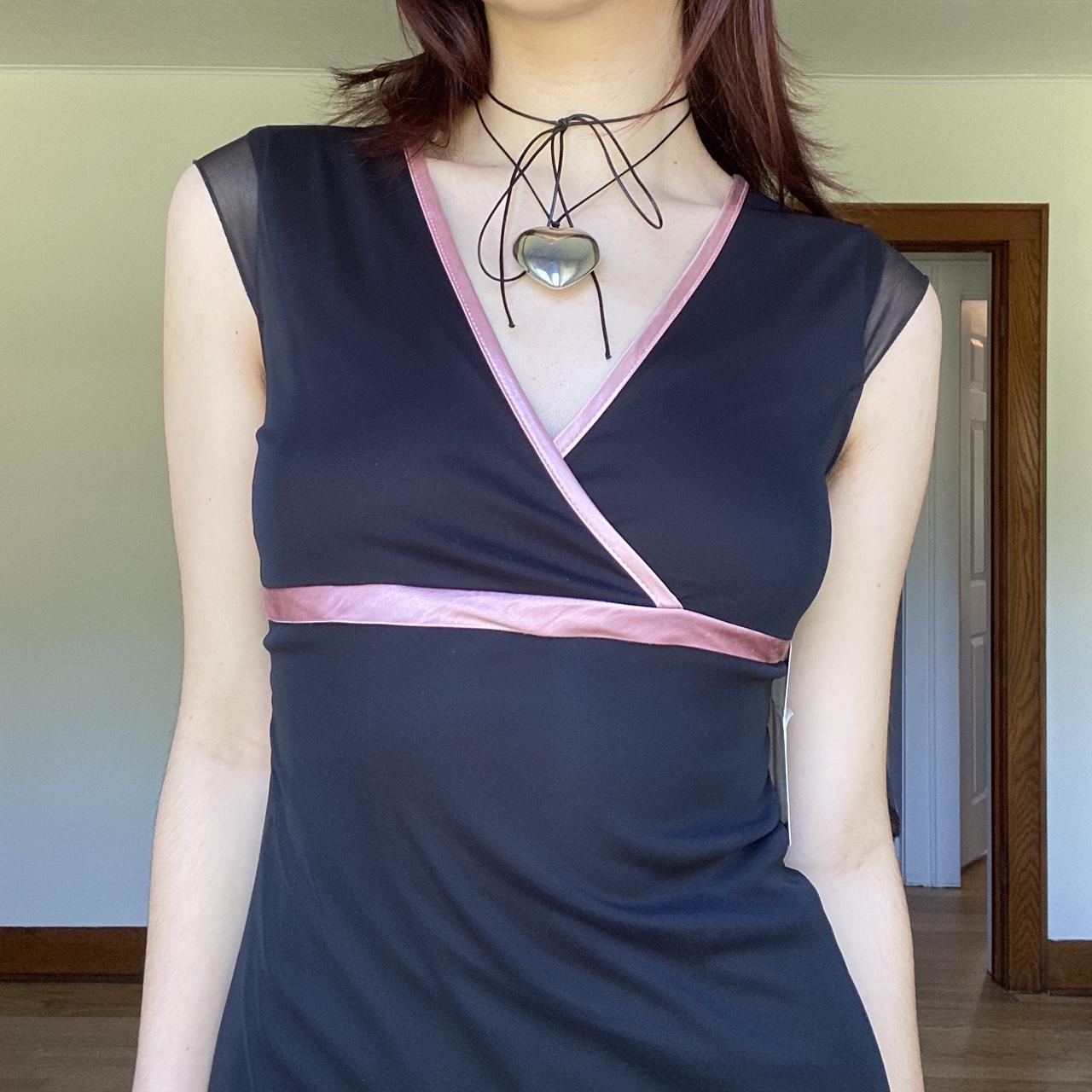 Ruby Rox Women's Black and Pink Dress | Depop