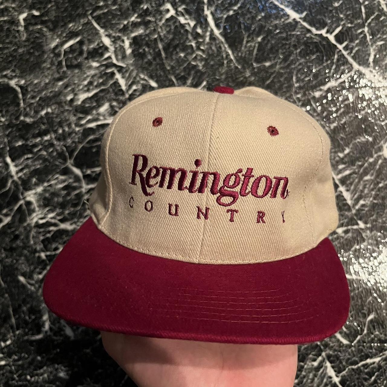 American Vintage Men's Burgundy and Cream Hat | Depop