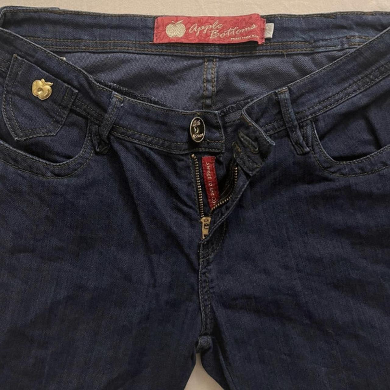 vintage rare rhinestone apple bottom straight leg... - Depop