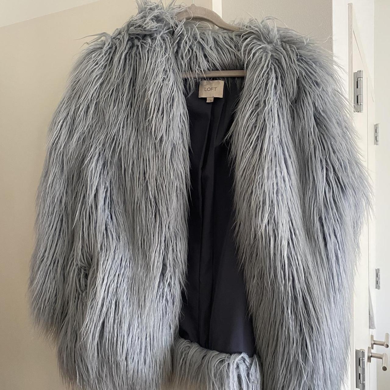 LOFT Women's Blue Coat | Depop