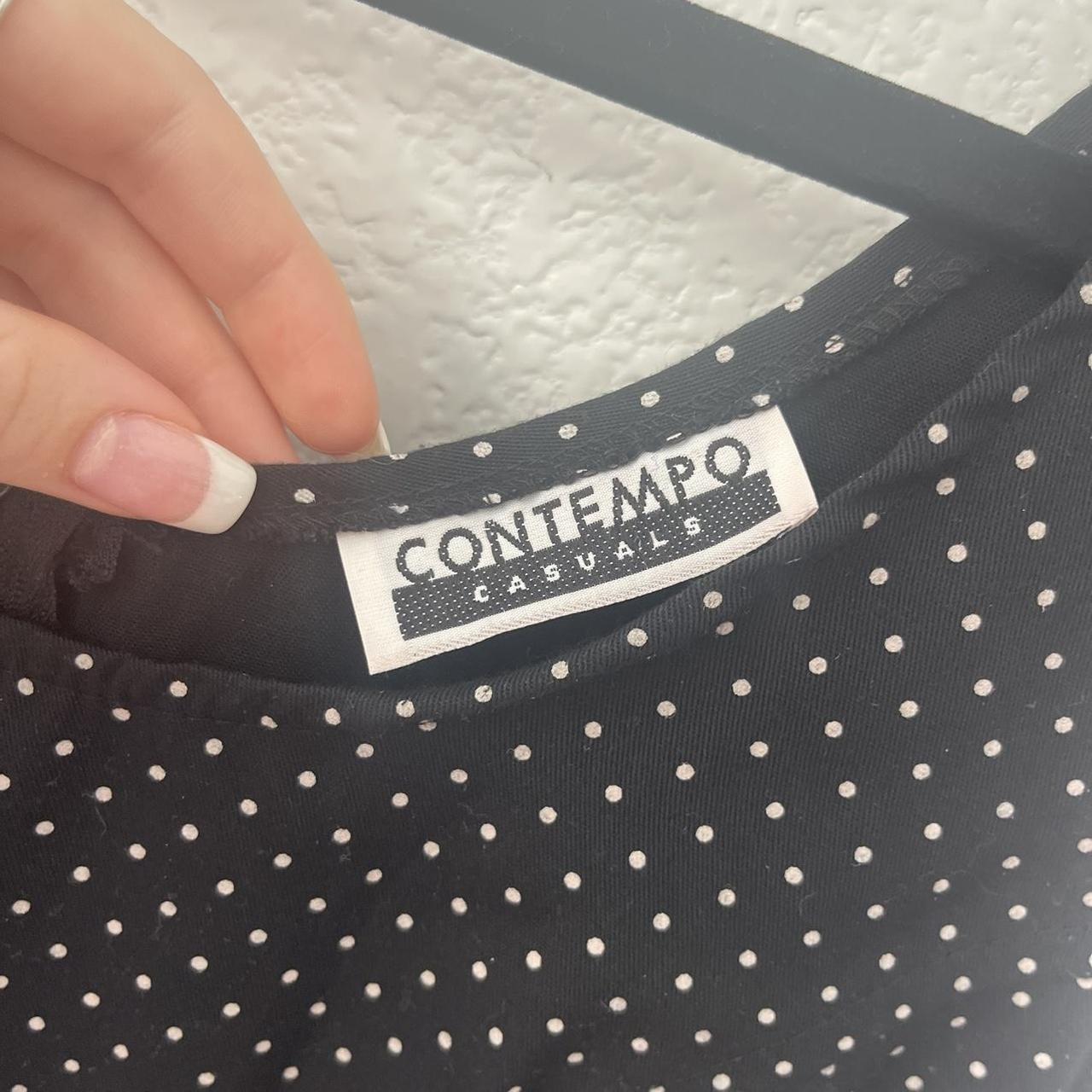 90’s Polka Dot Dress Contempo mini dress with white... - Depop