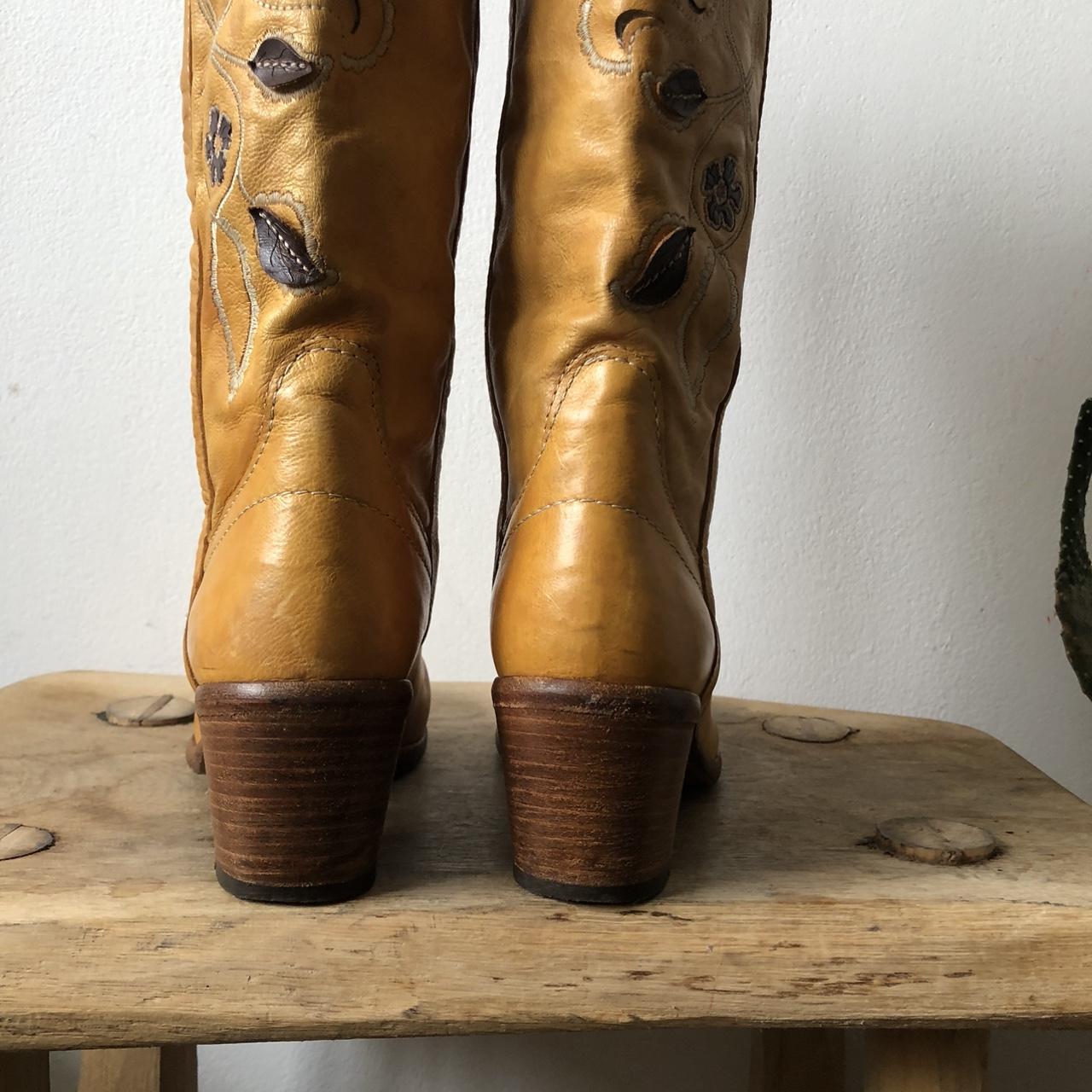 The most glorious vintage Italian flower boots in... - Depop