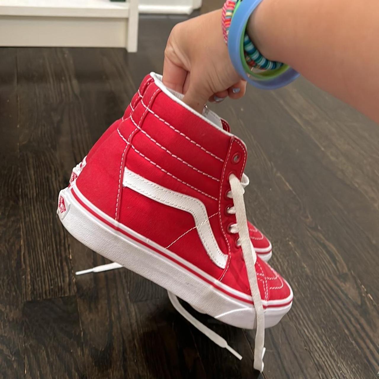 vans sk8-hi high-top sneaker in red only worn about... - Depop
