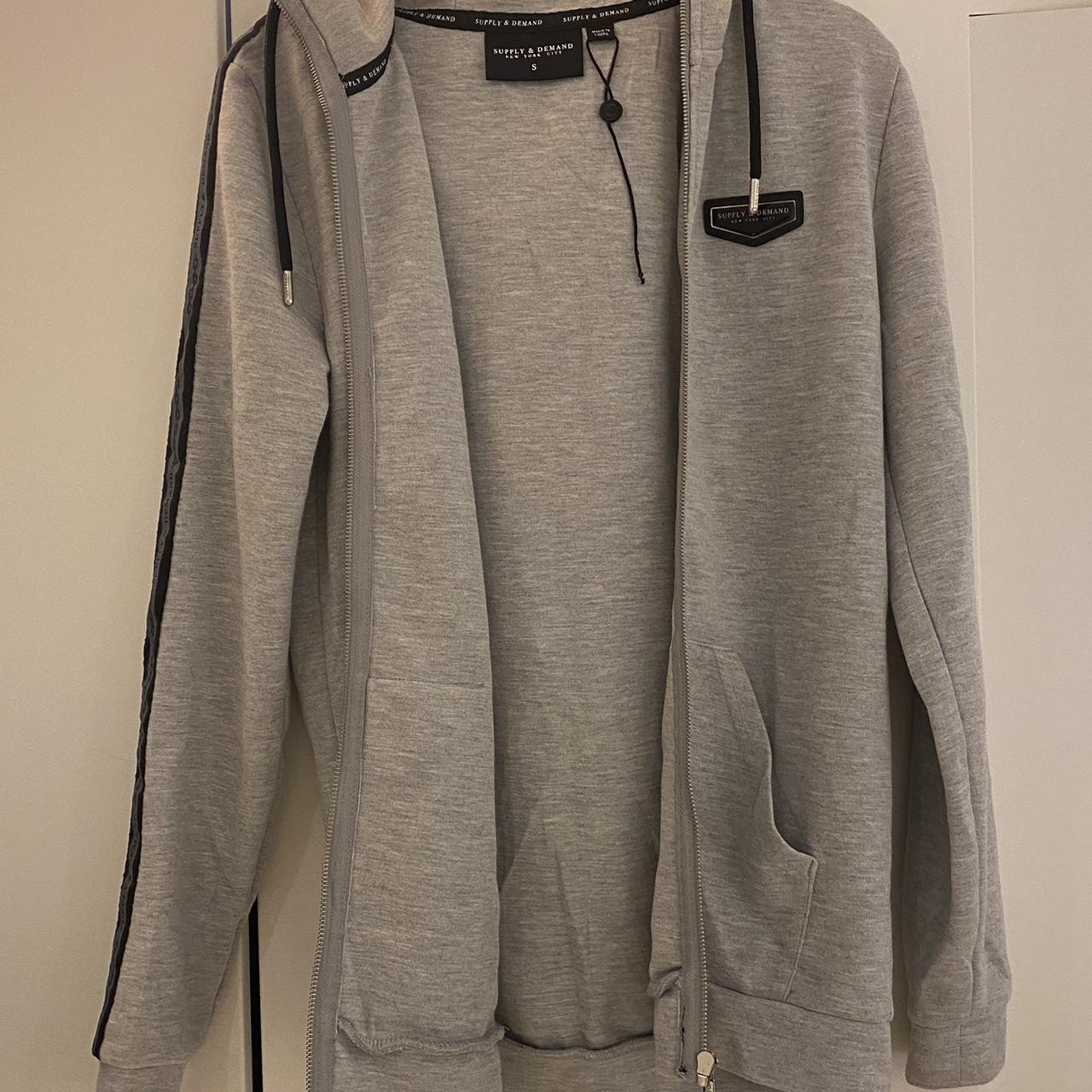 Men supply & demand grey zip up hoodie size S. Not... - Depop