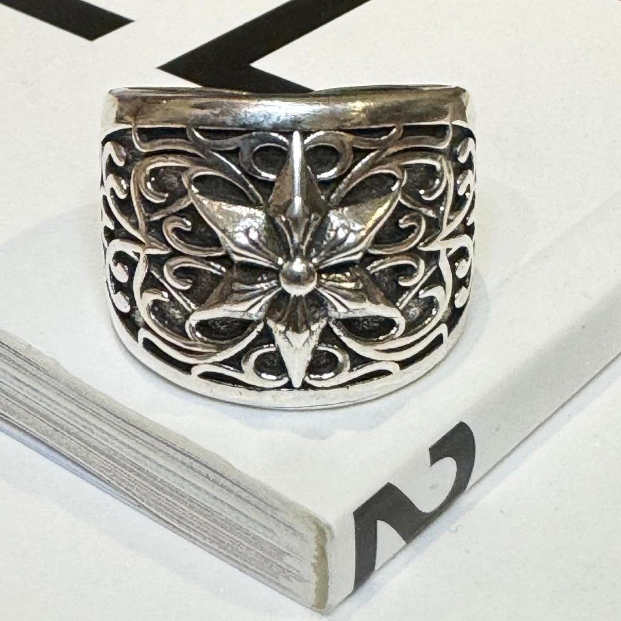 y2k 2000s vintage style ring. 925 silver plated ring... | Depop