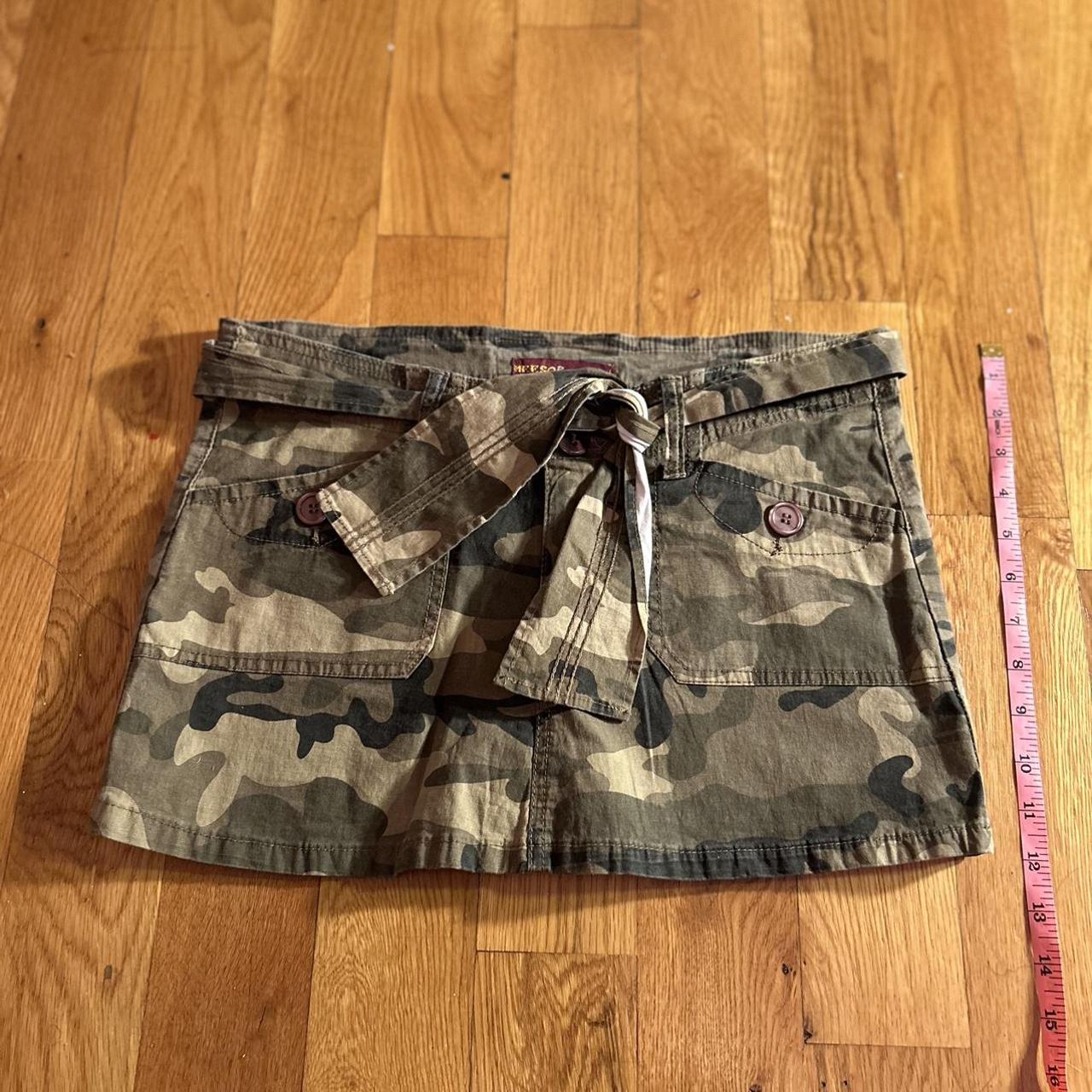 Camo Micro Mini Skirt W Matching Fabric Belt Depop