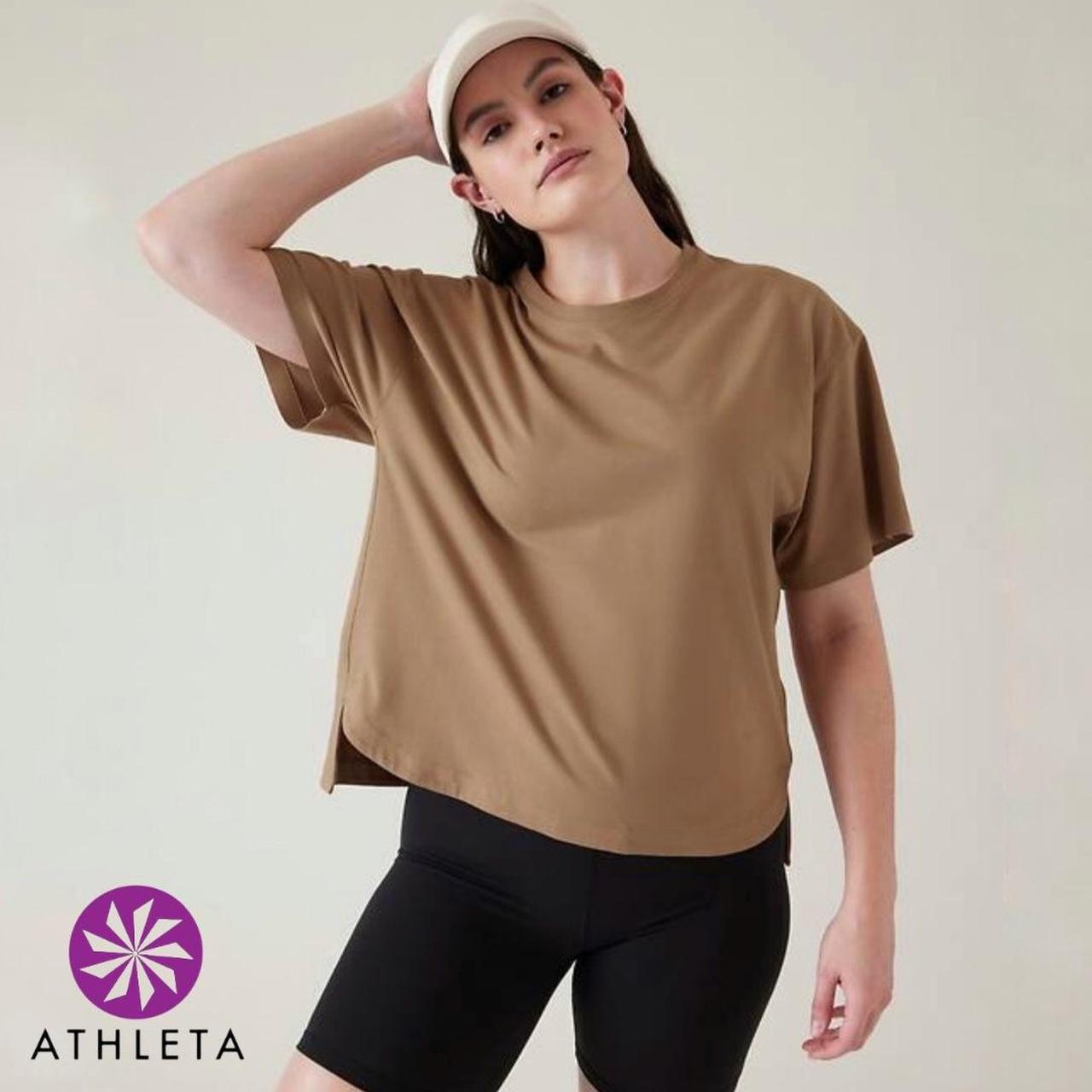 Athleta Womens Short Sleeve Top | Effortless Tee Big... - Depop