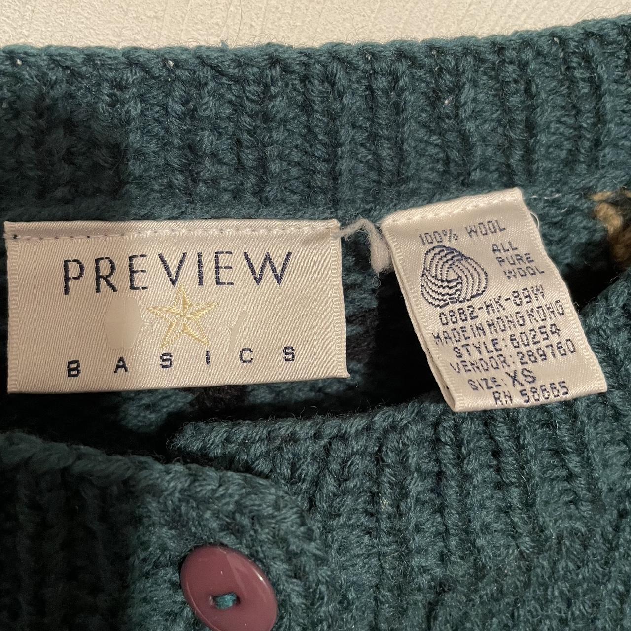 Vintage Preview Basics green and red plaid knit... - Depop