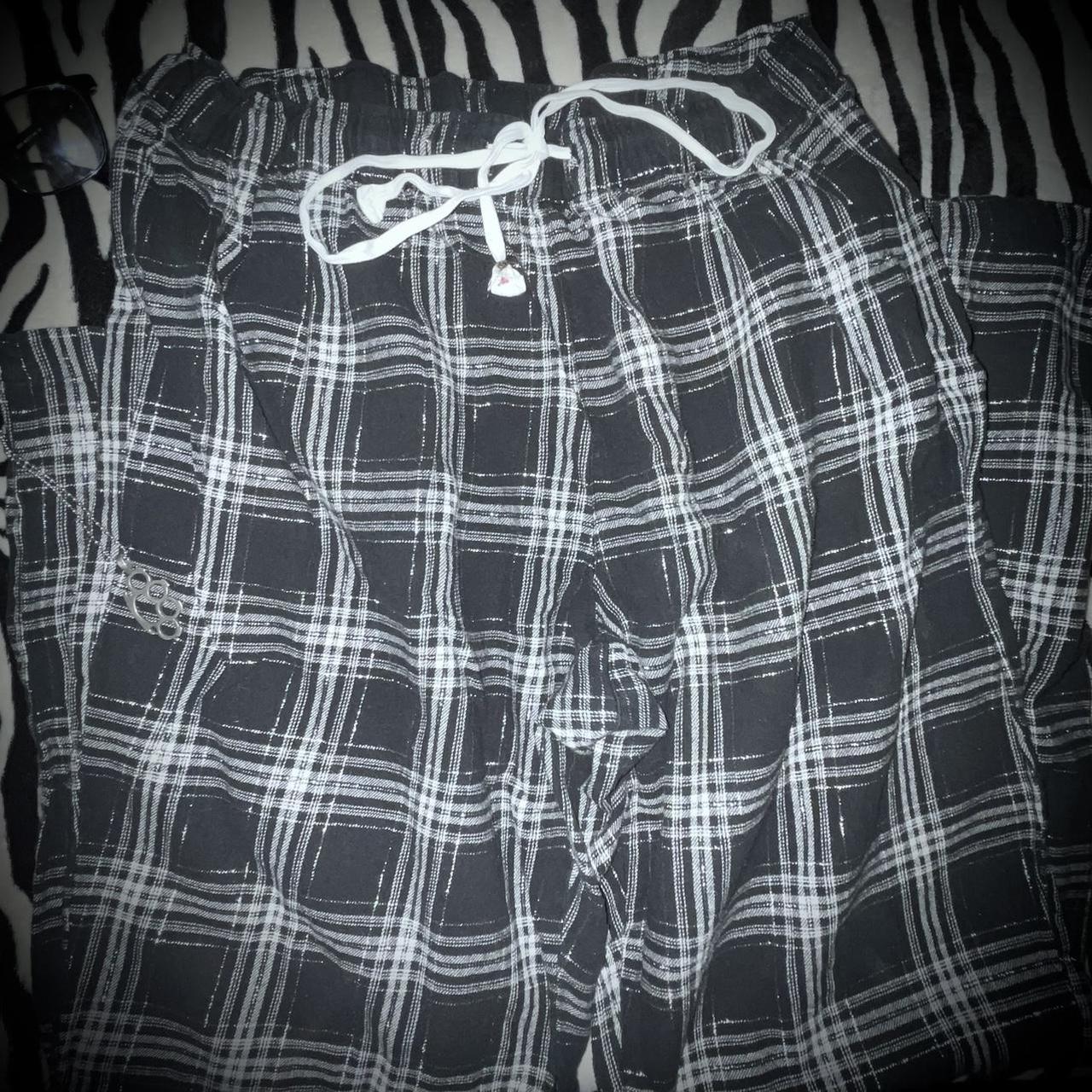 2000s emo plaid pajama pants ☆ fits xl-xxl (msg... - Depop