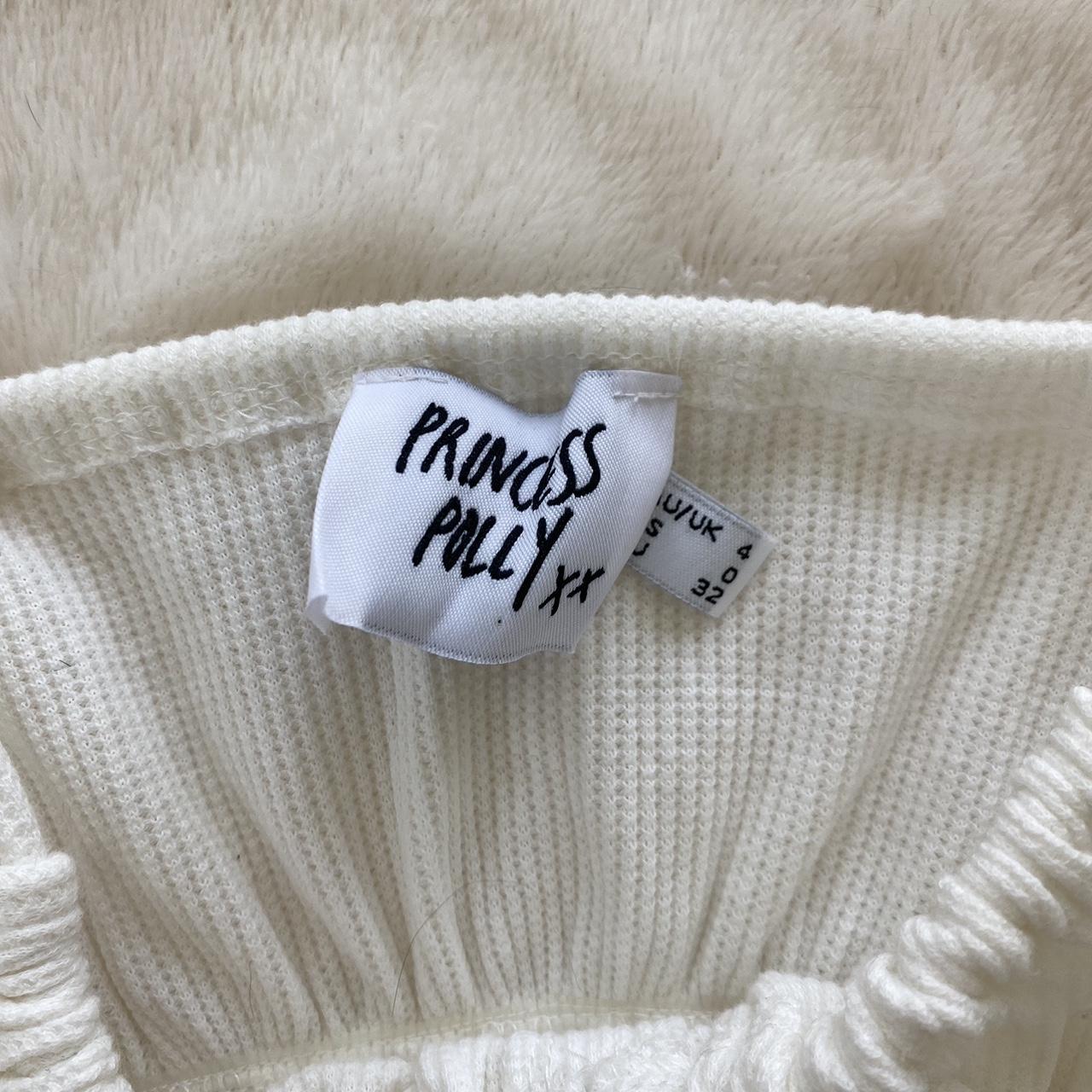 Princess Polly white ribbed bodysuit Size: 0 Brand new - Depop