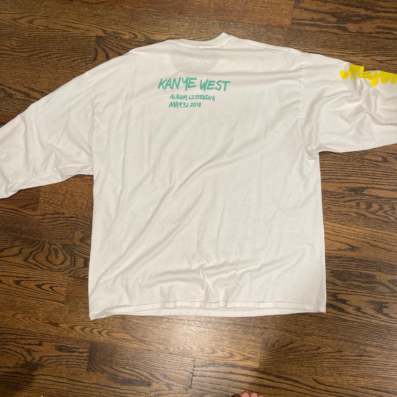 White and green Kanye West Wyoming long sleeve tee... | Depop