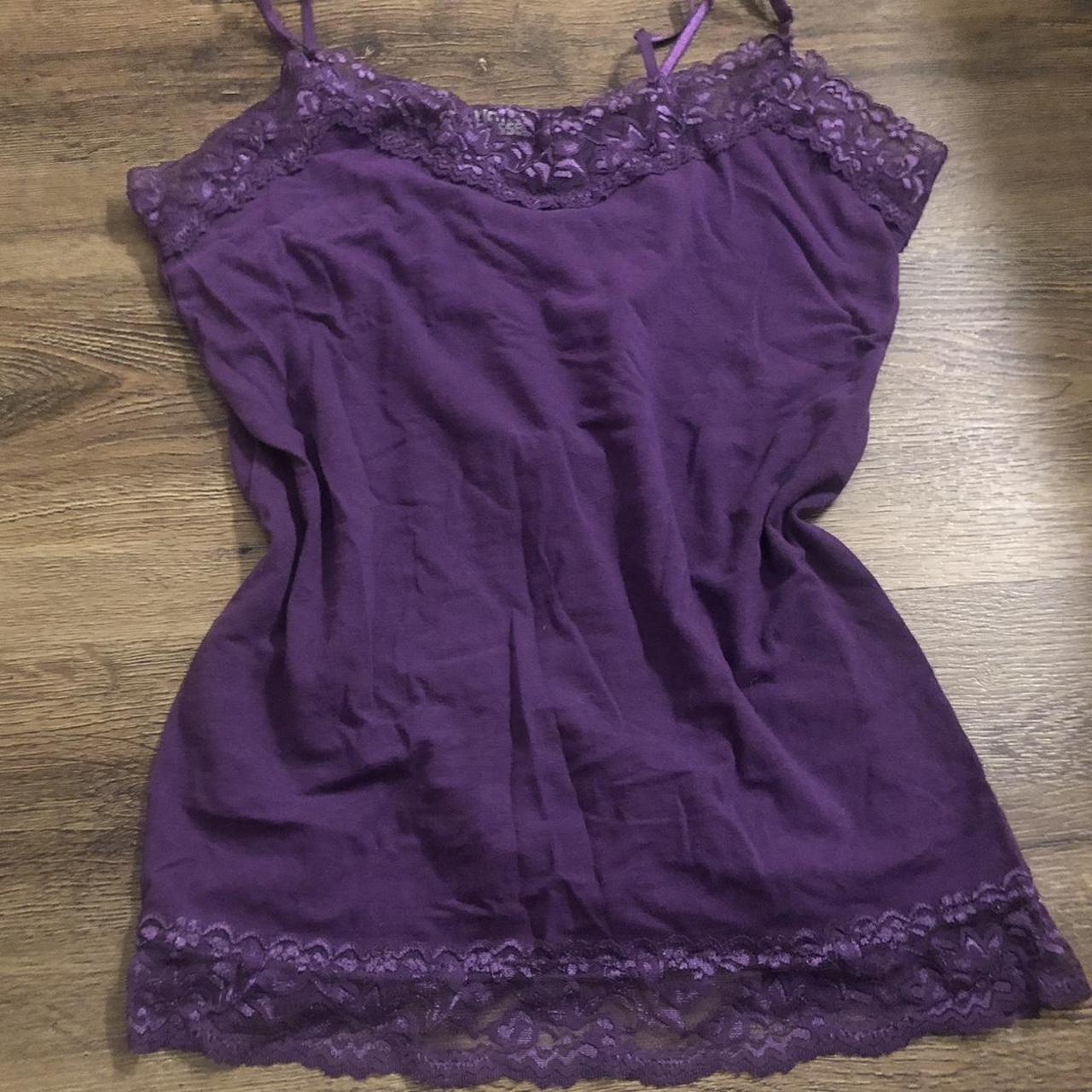 purple lace tank top size L - Depop