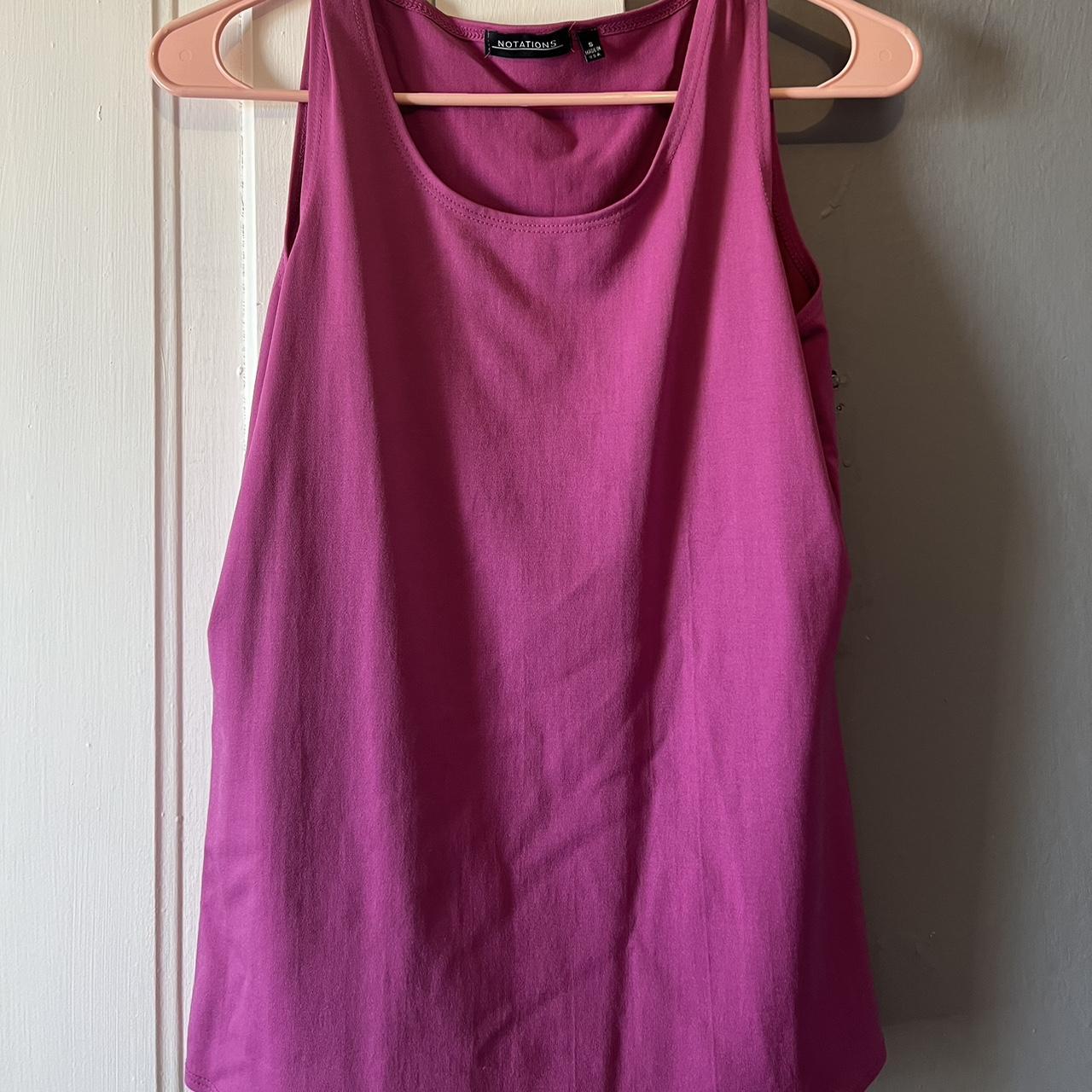 - notations magenta tank top - size s - cute and... - Depop