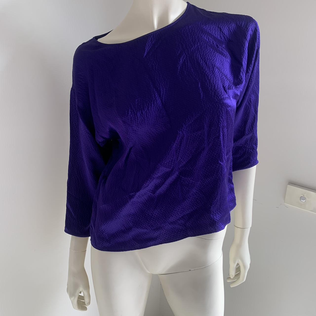 Purple silk top with a touch of elegance... - Depop