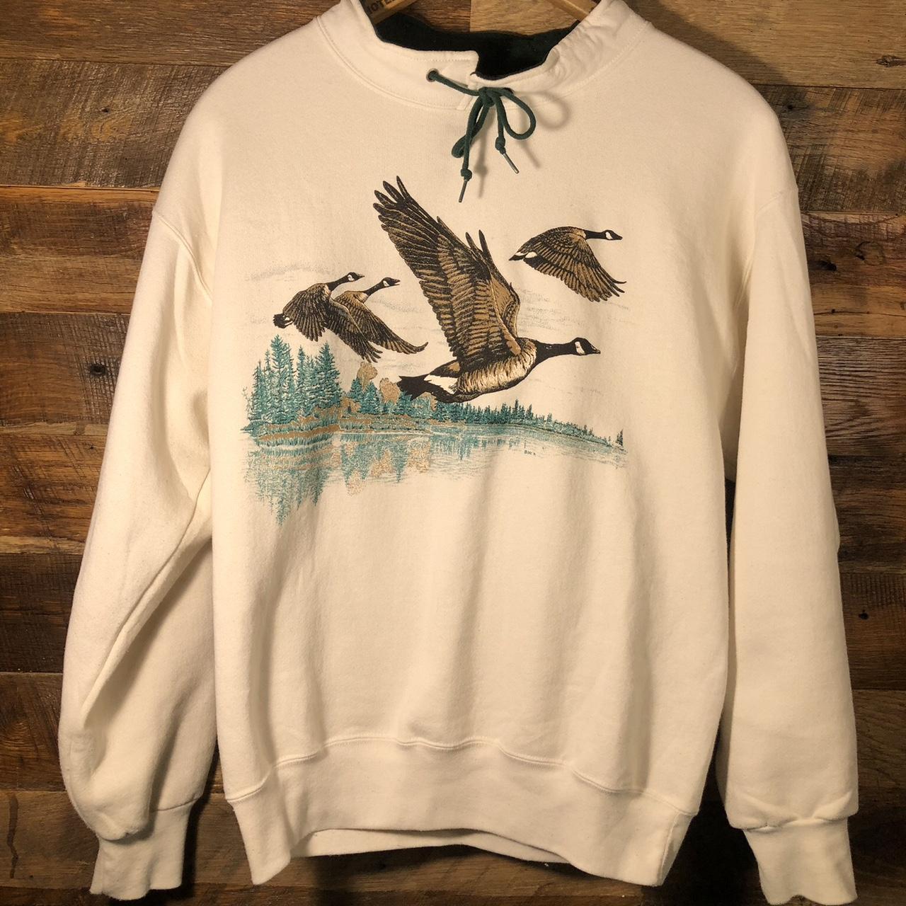 Vintage Rugged Sweats Geese Sweater Size Medium: 26x21 - Depop