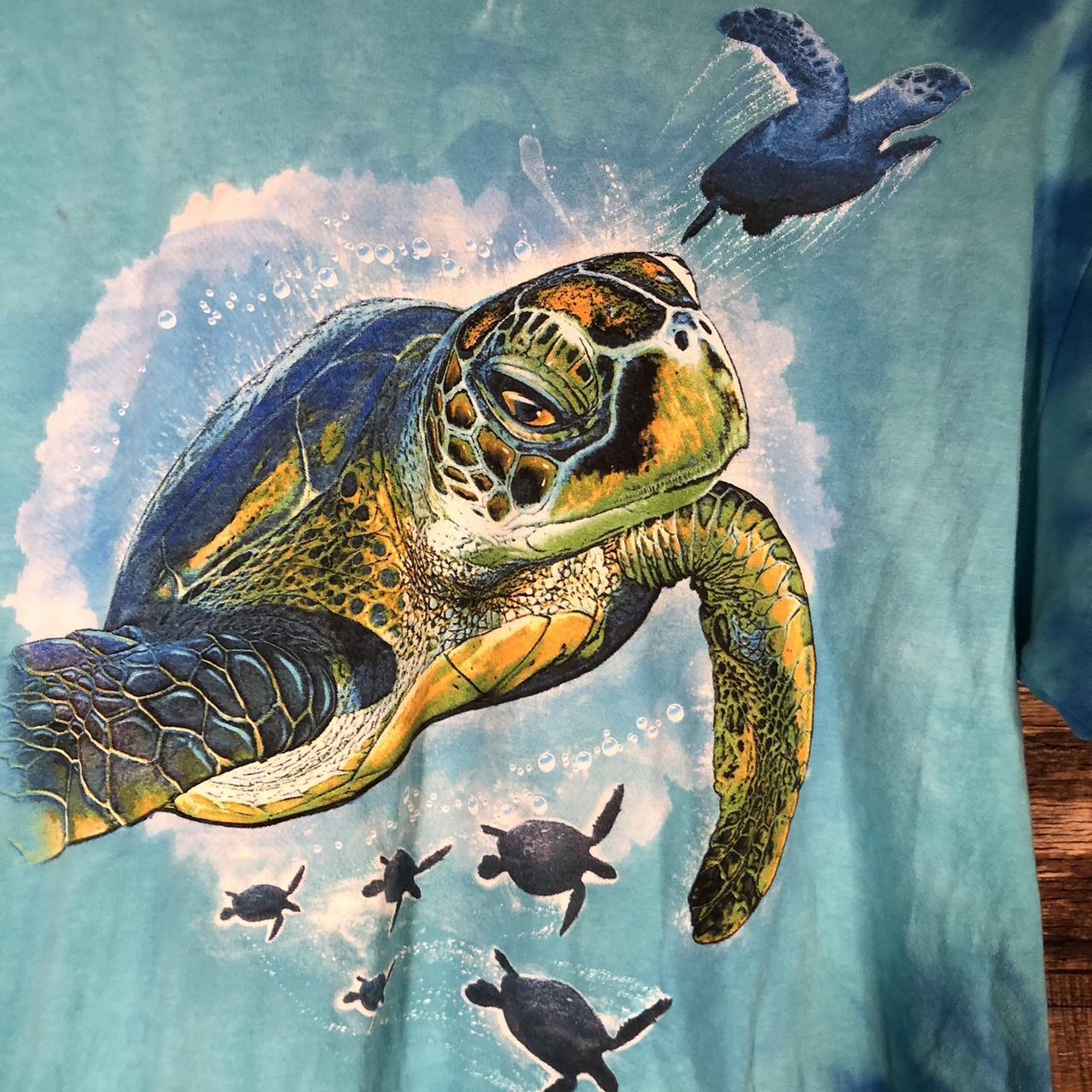 Large Print Leatherback Turtle Tie-dye... - Depop