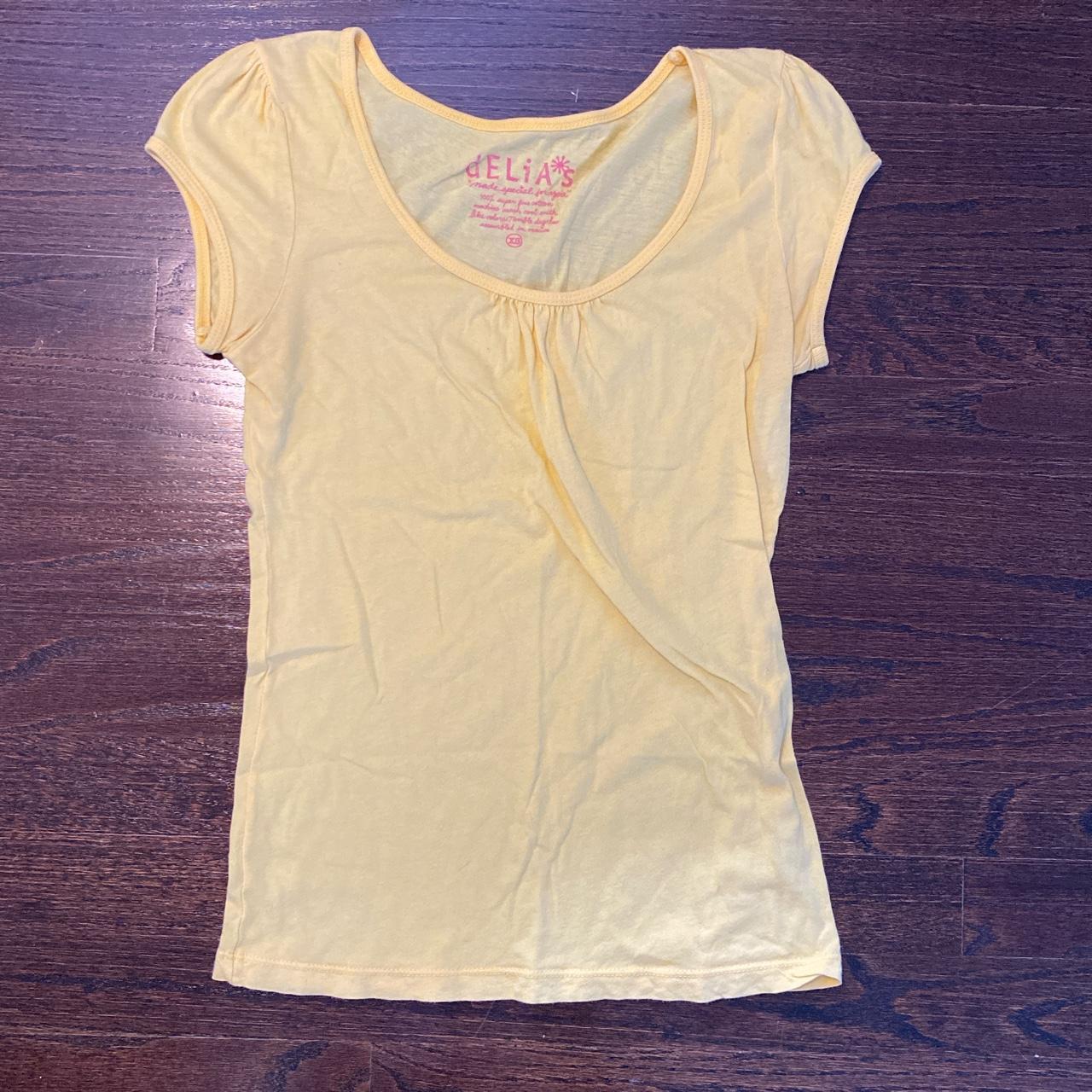 delia’s yellow top, size xsmall, giving kidcore - Depop