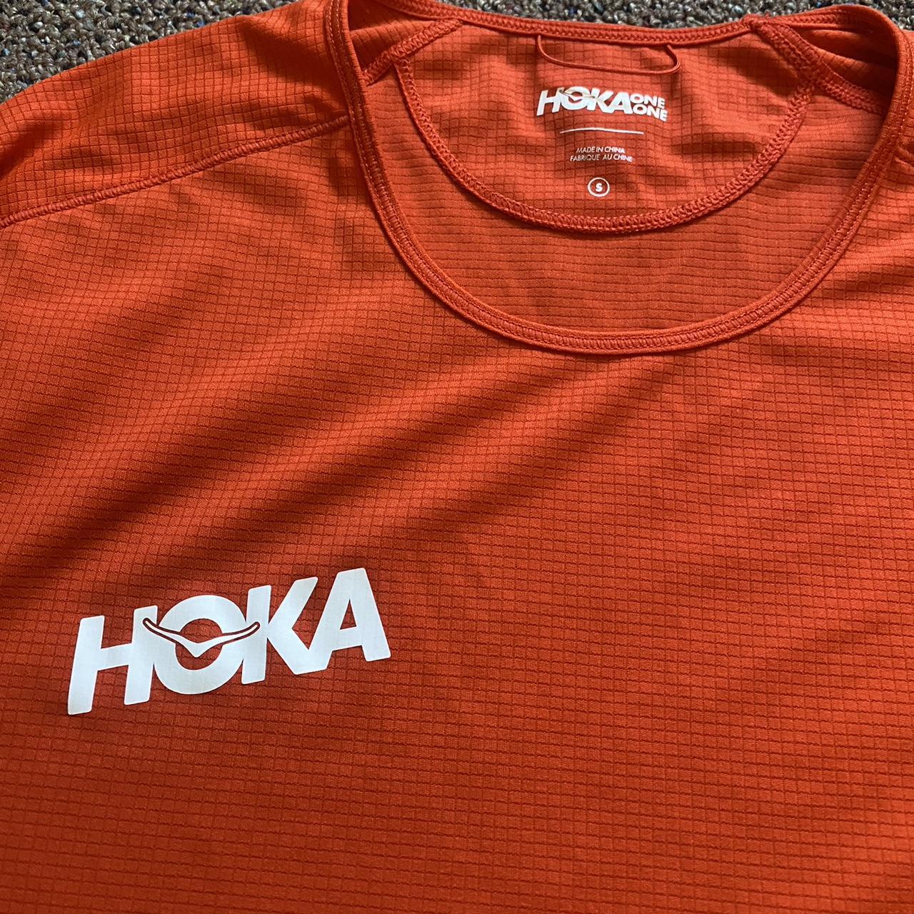 Hoka running shirt. One small pull on it. #hoka... - Depop