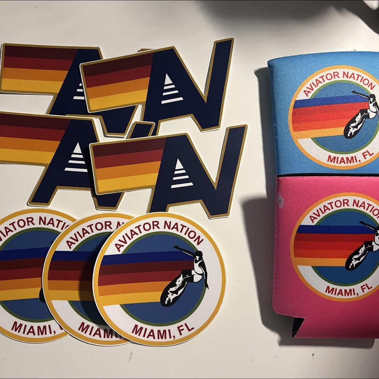 aviator nation stickers and cup sleves/coasters/holders - Depop