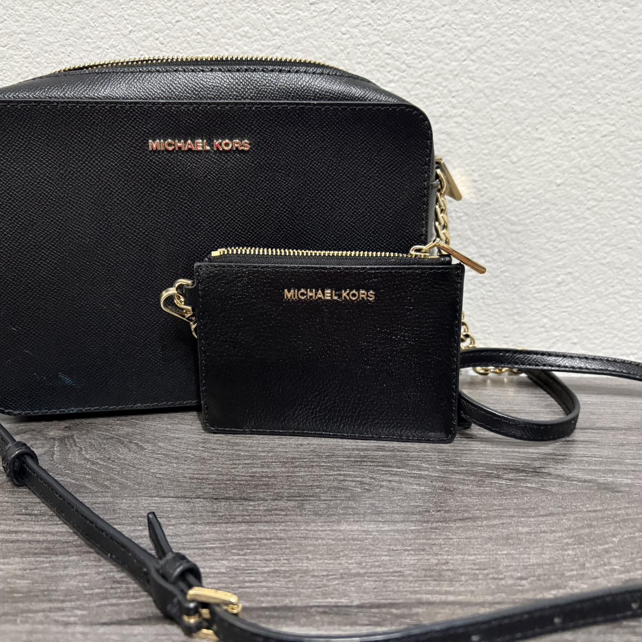 Black MK Crossbody Purse with small wristlet. | Depop