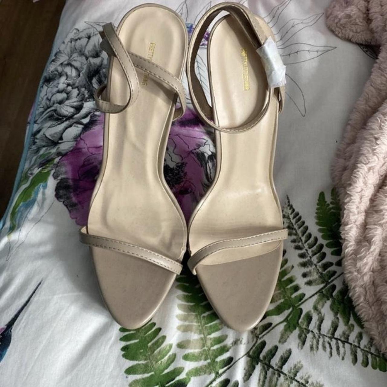 Prettylittlething nude platform heels size 7. Never... - Depop