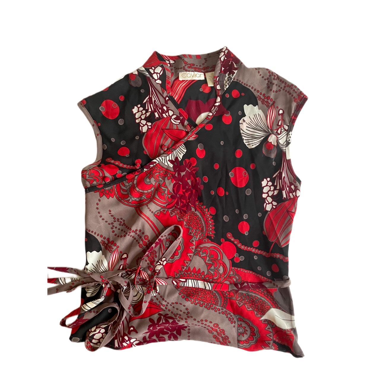 “Oriental” style wrap top for going out this... - Depop