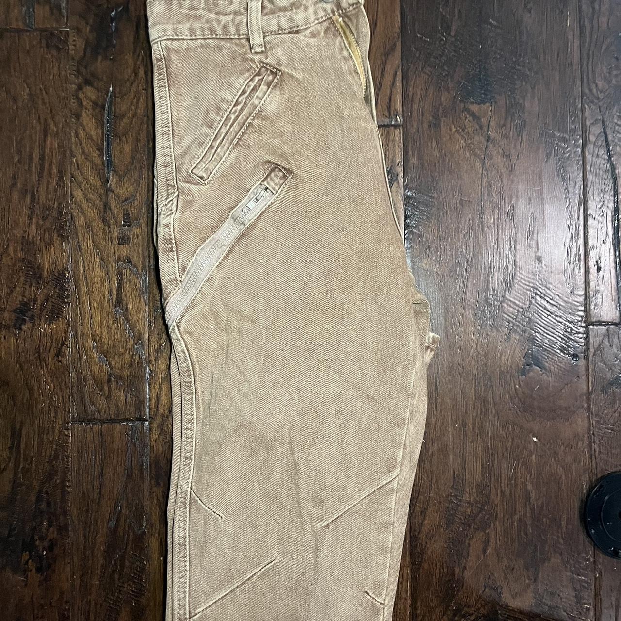 faded, tan zipper pants #y2k #pants - Depop