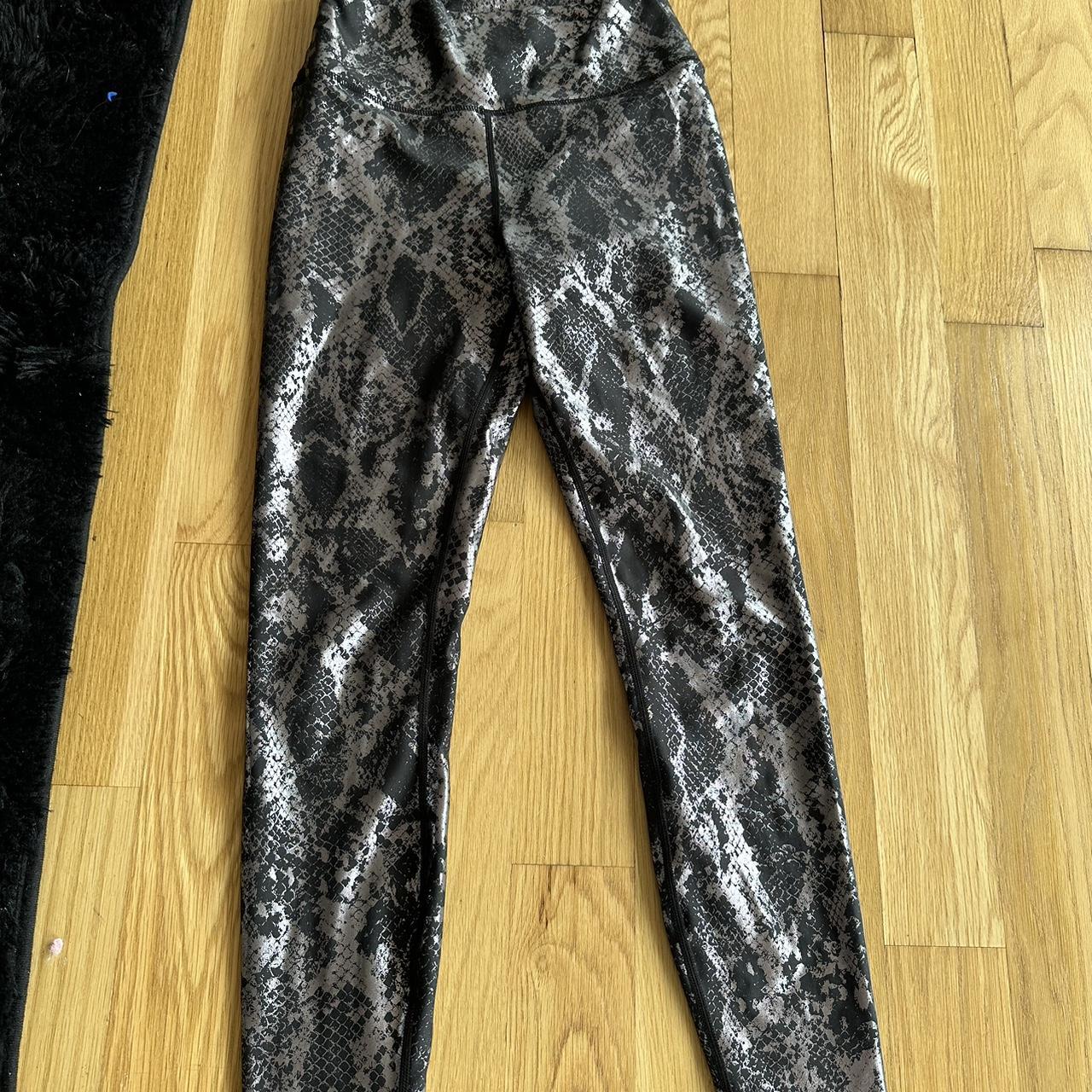 Carbon 38 snake skin metallic leggings size M worn... - Depop