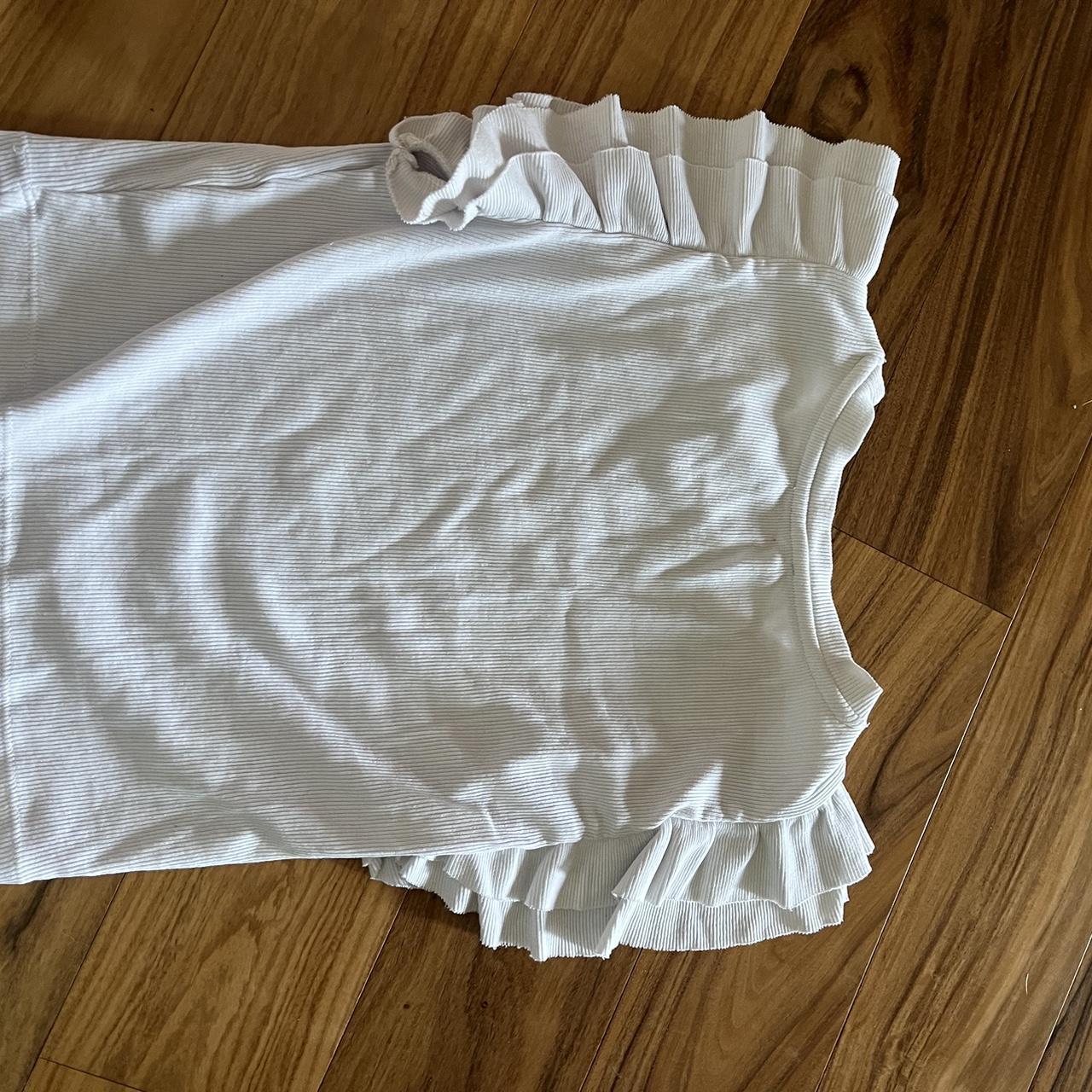 Zara White ruffle top - Depop